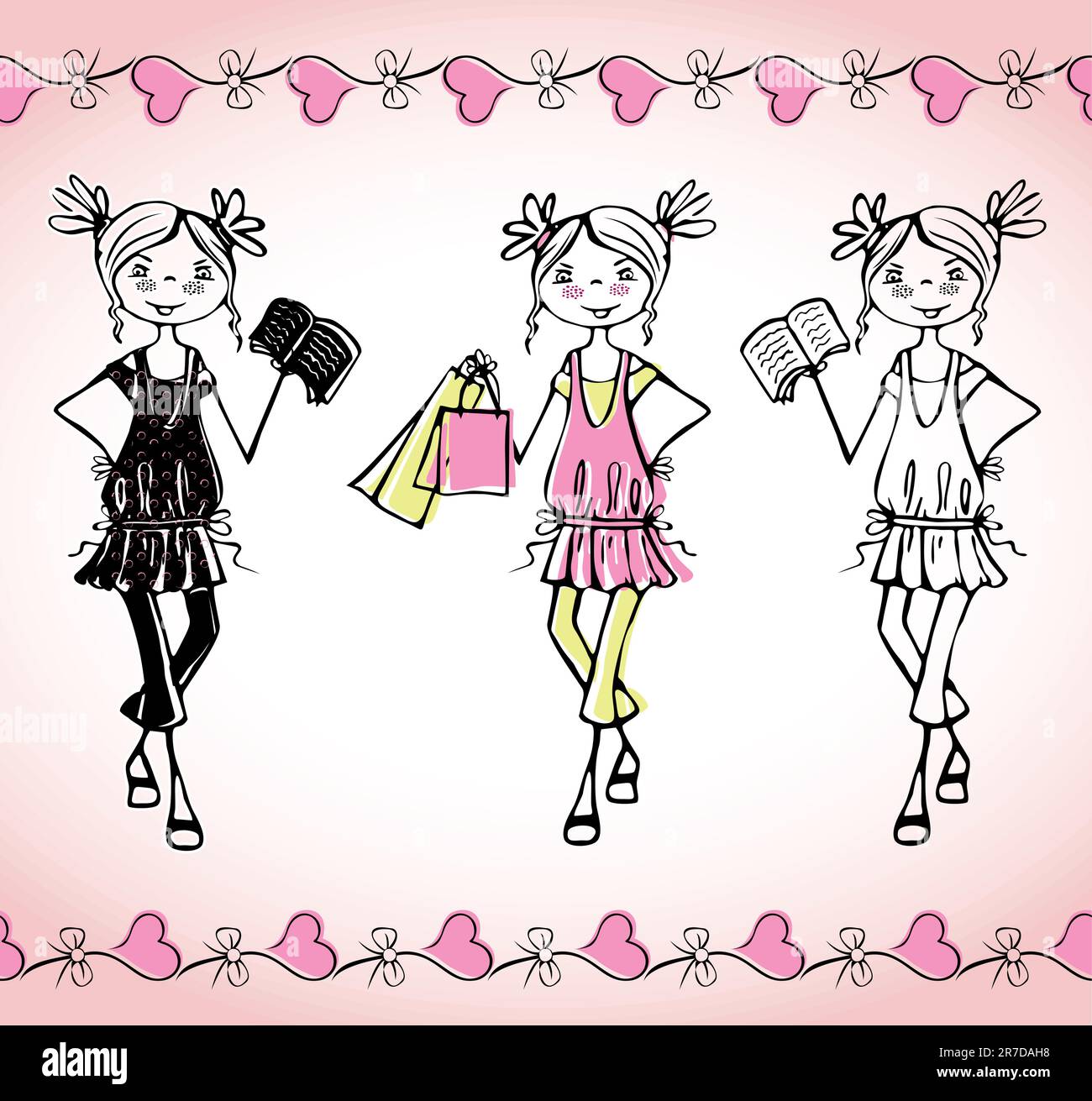 Romantic girls beautiful girl Stock Vector Images - Alamy