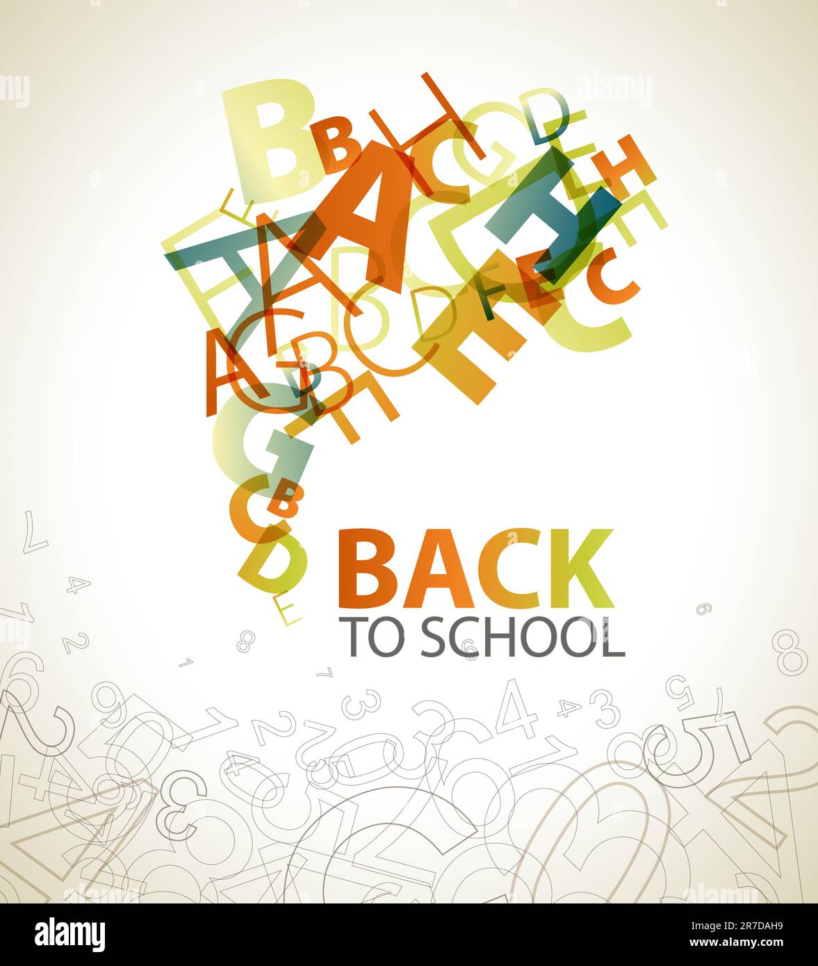 Abstract "Back to School" background with retro colored letters Stock ...