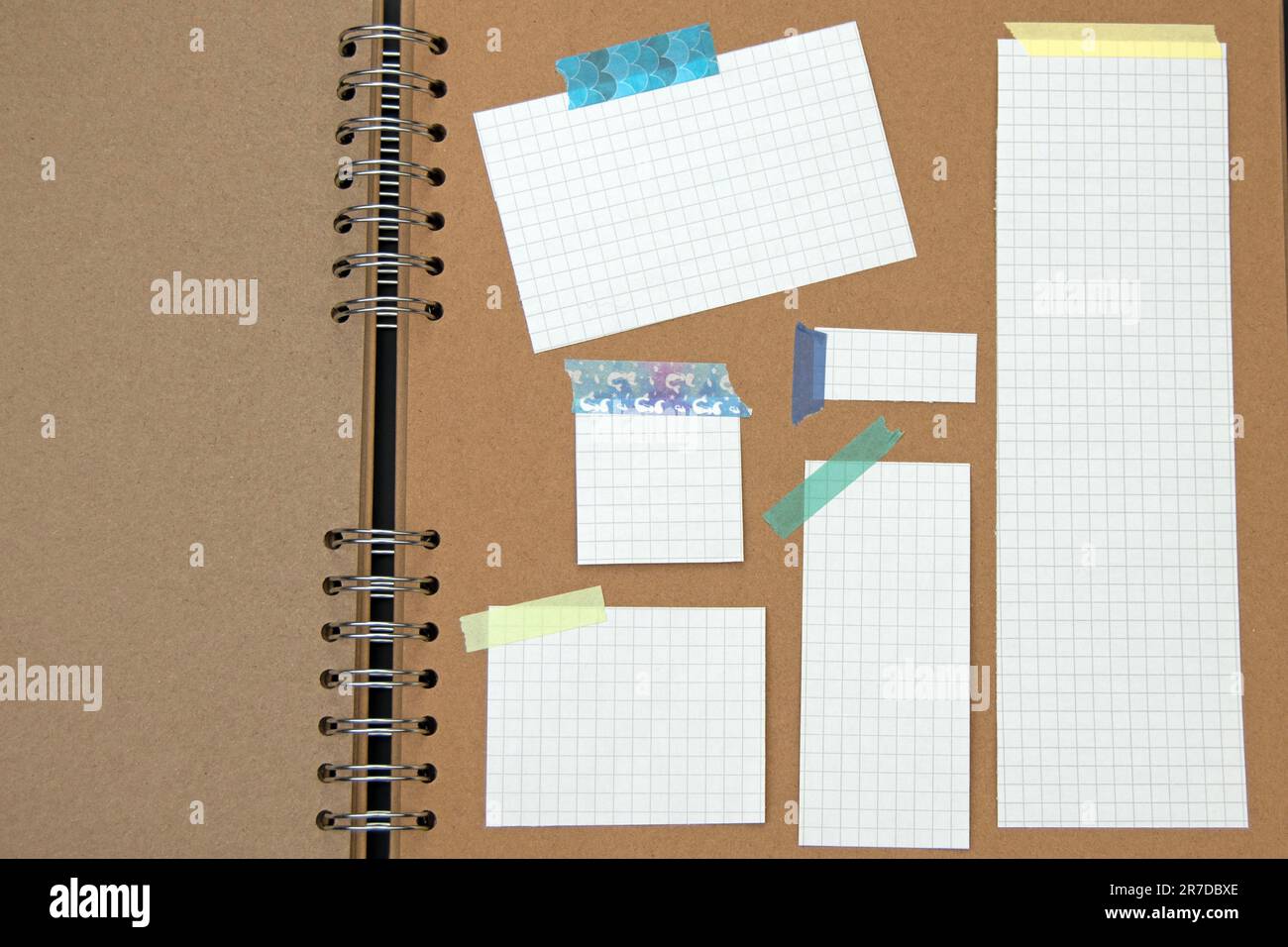 Square lined paper cutouts. Different sizes on natural paper. Coloured ...