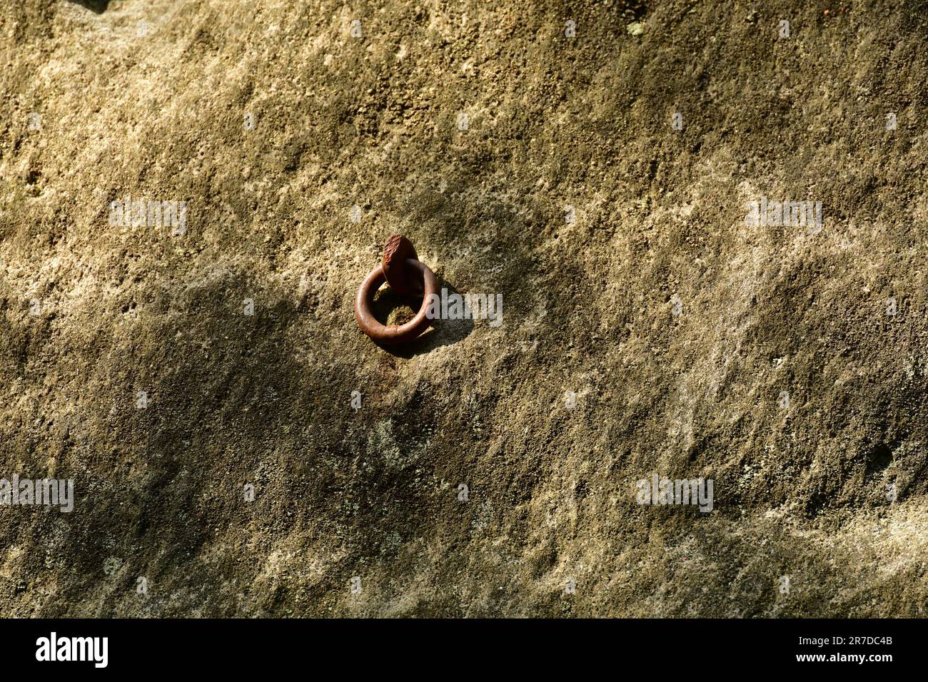 Rock wall Sandstone with anchor ring of steel vertical Stock Photo - Alamy