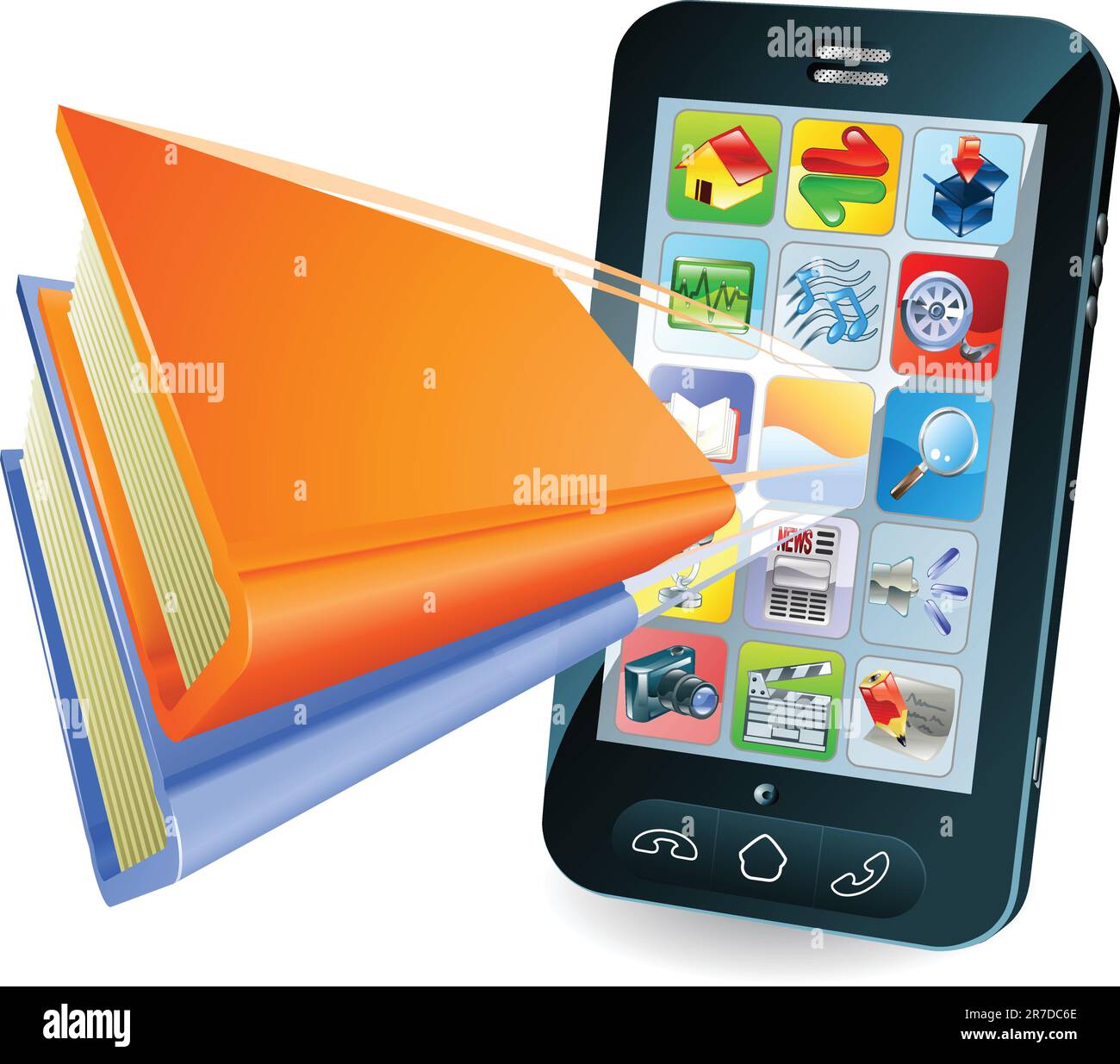 Smartphone book conceptual illustration Stock Vector Image & Art - Alamy