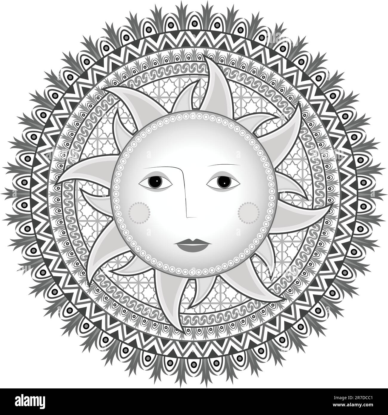 Vector illustration sun in Black and White Stock Photos & Images - Alamy