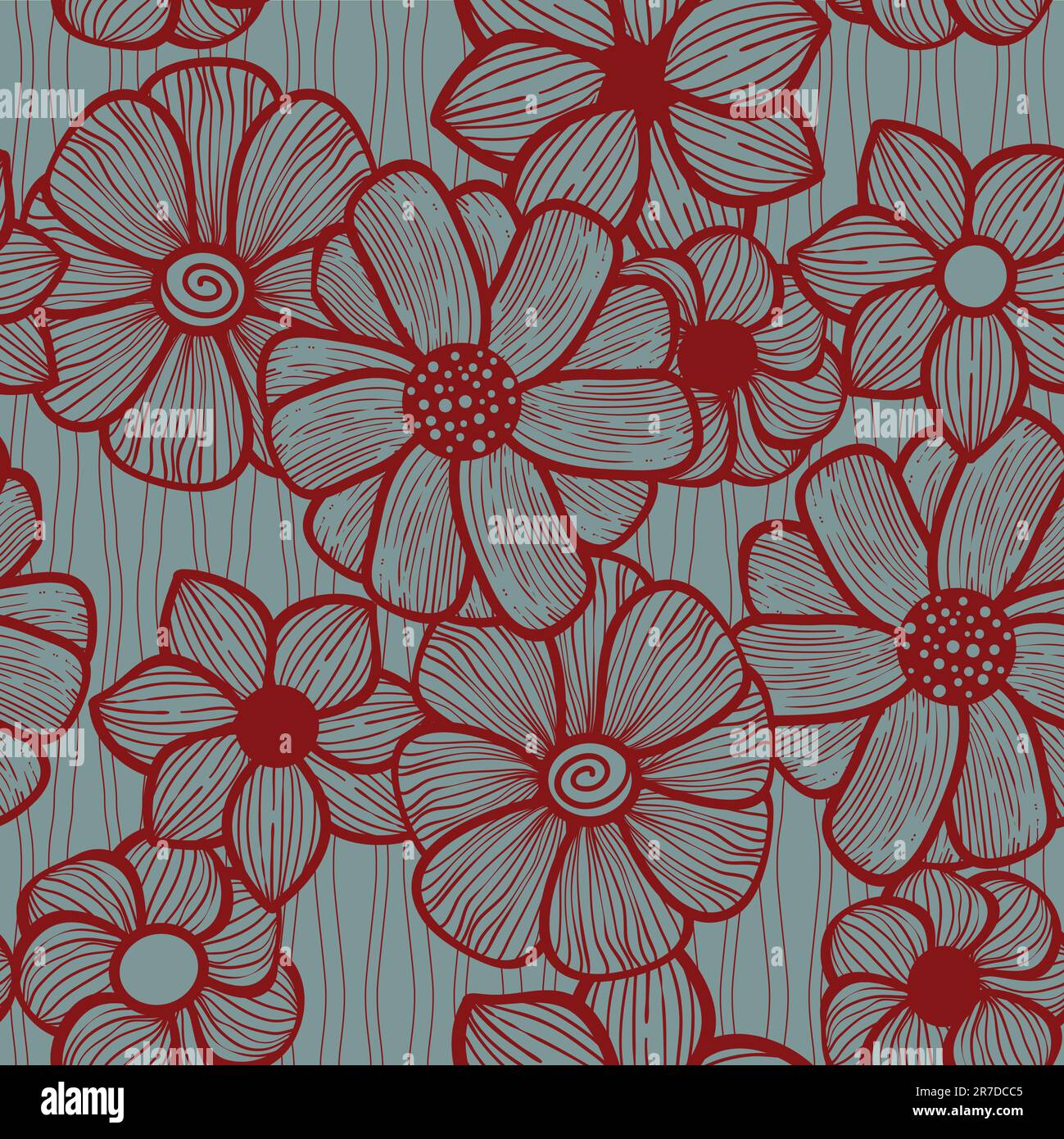 vector floral seamless pattern, clipping mask Stock Vector Image & Art ...