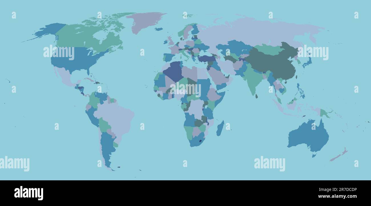 political map of world with country territories in different colors ...