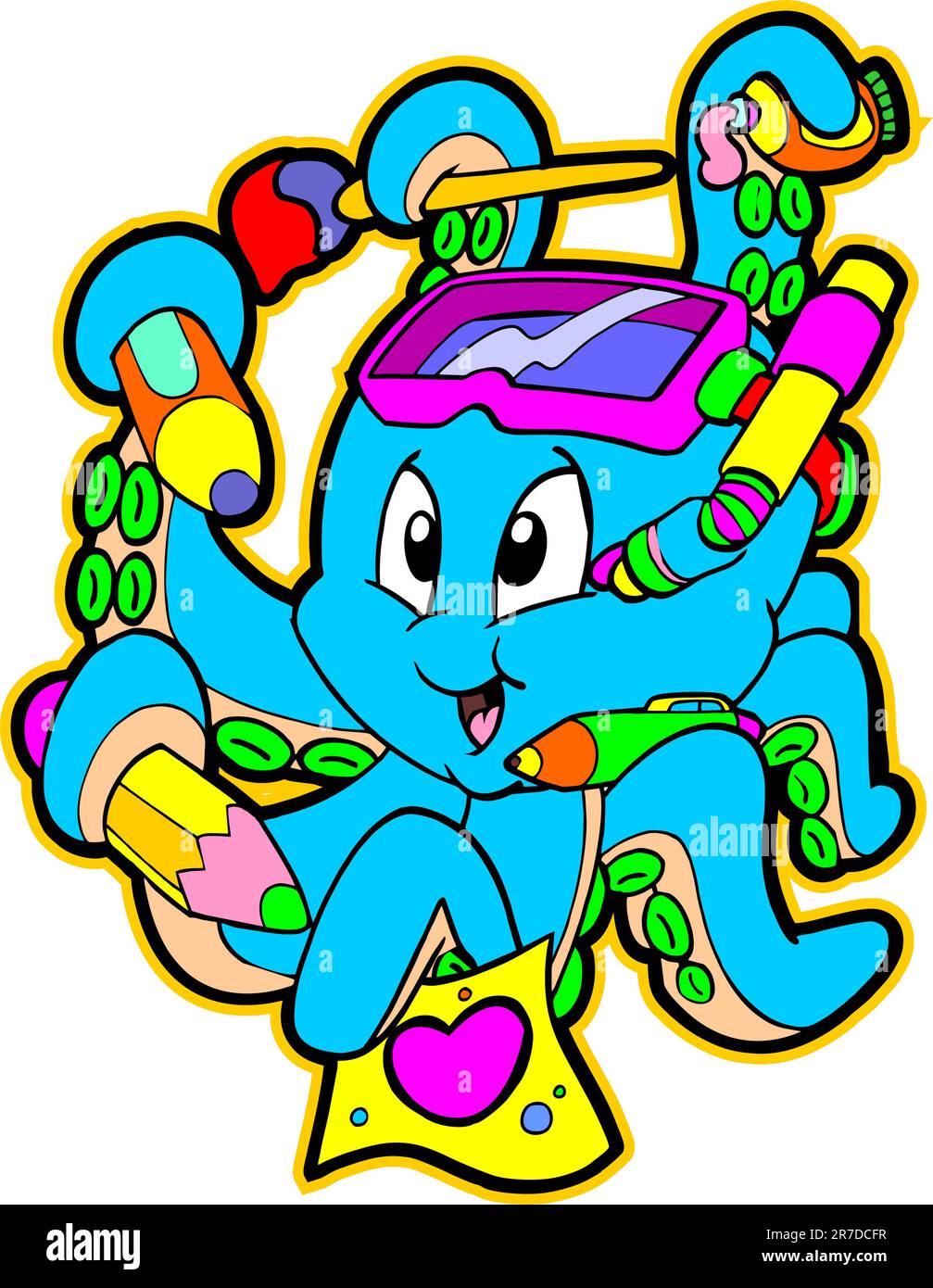 Octopus cartoon hi-res stock photography and images - Alamy