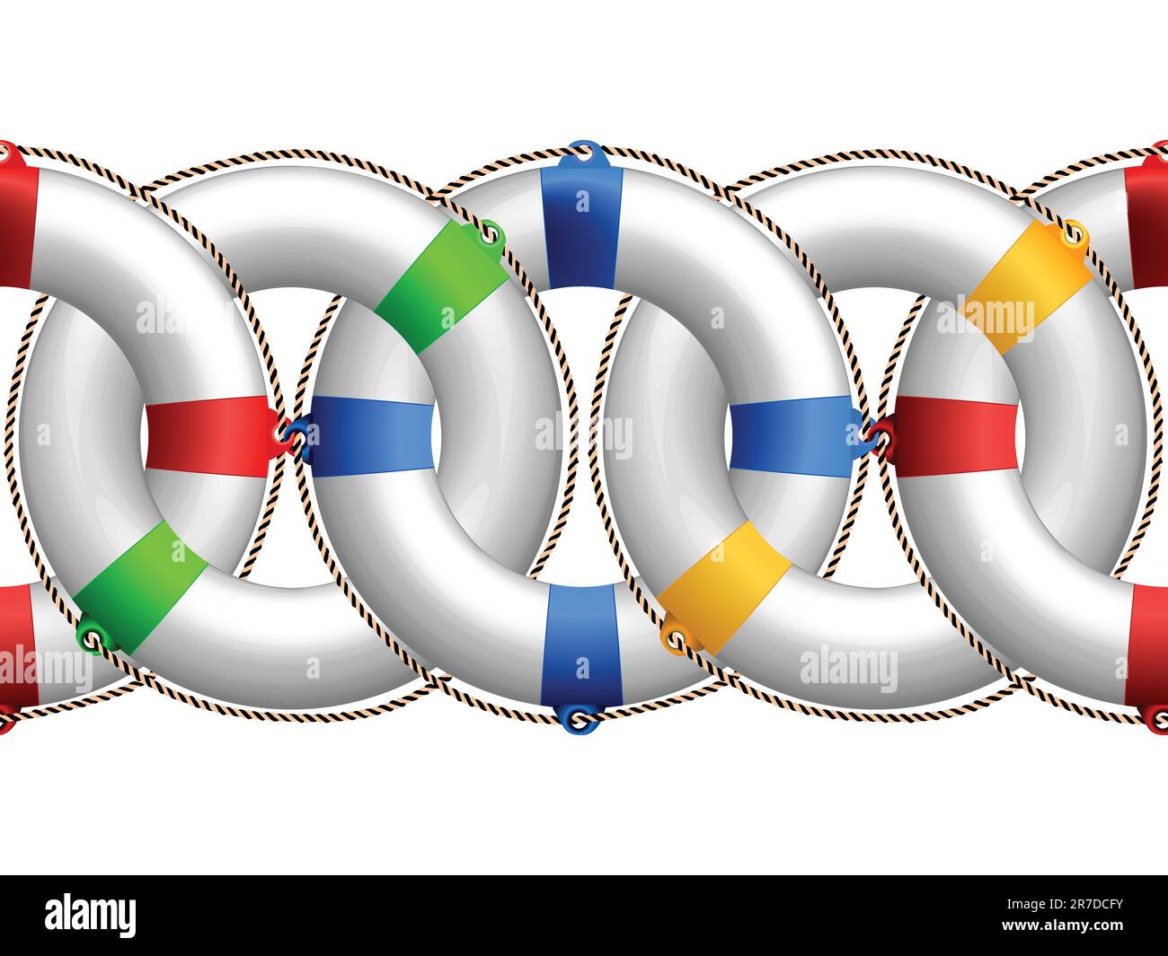 life buoy horizontal pattern, abstract seamless border; vector art ...