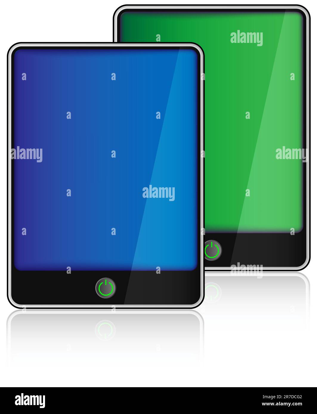 Fictitious Touchscreen PC Tablets on White Background Stock Vector ...