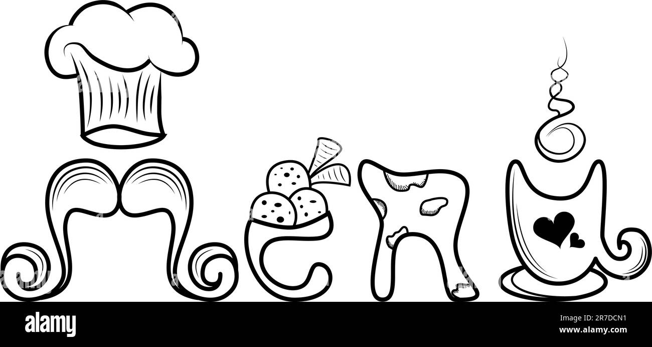 Restaurant menu template funny chef Stock Vector Images - Alamy