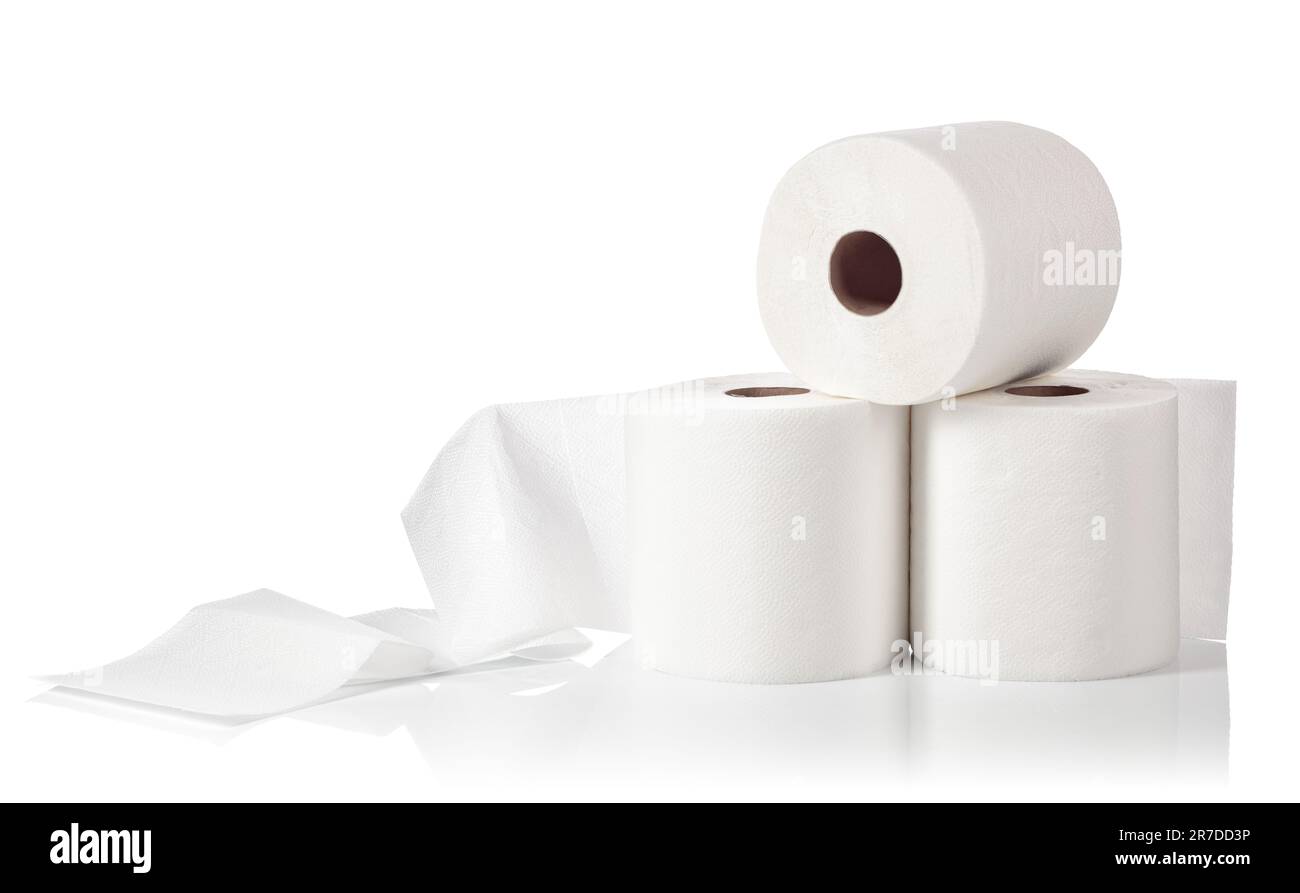 Rolls of paper towels are isolated on a white background Stock Photo ...