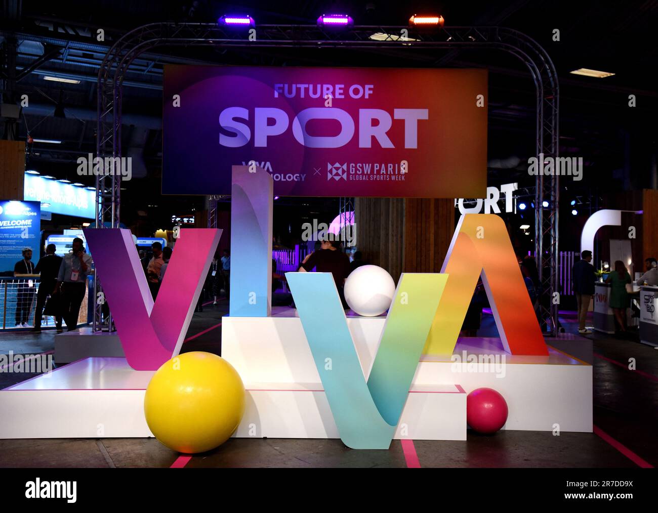 Paris, France. 14th June, 2023. Vivatech Logo, the Viva Technology 2023 ...