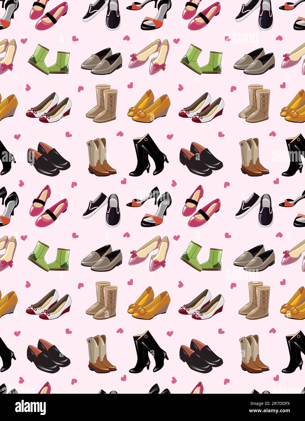 cartoon shoes set seamless pattern Stock Vector Image & Art - Alamy