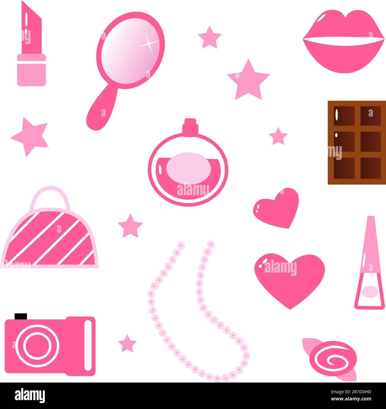 Sweet and cute Girls elements isolated on white background. Vector ...