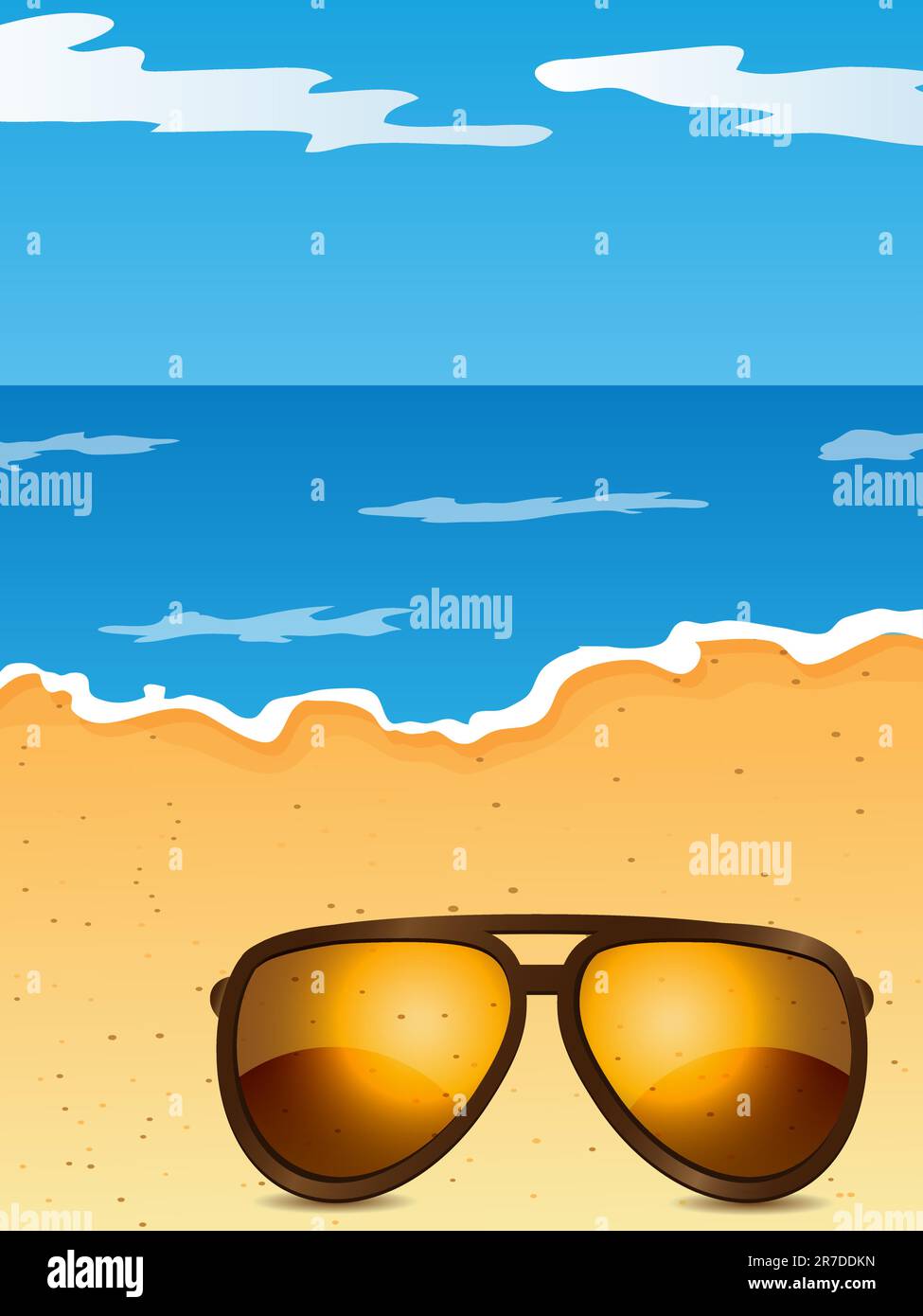 Vector picture with beach and sea Stock Vector Image & Art - Alamy