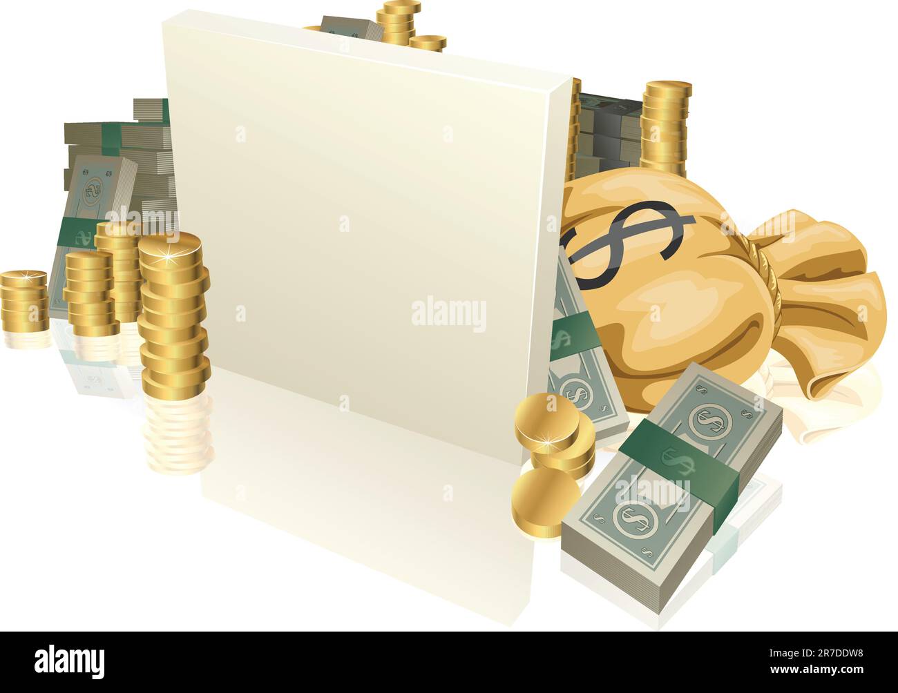 Bag gold coins line Stock Vector Images - Alamy