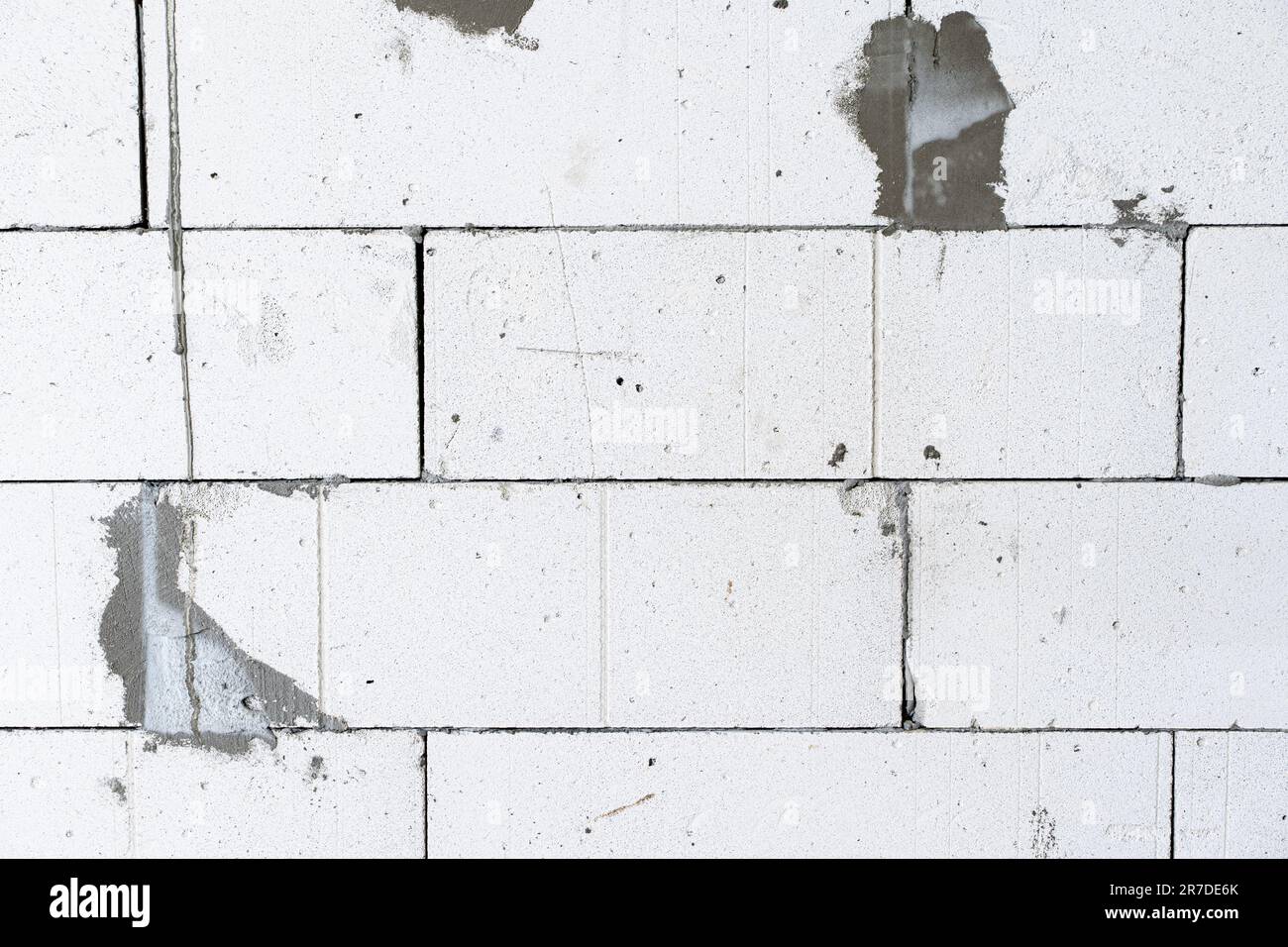 Brickwork from aerated concrete brick close-up. Gas block wallpaper and ...