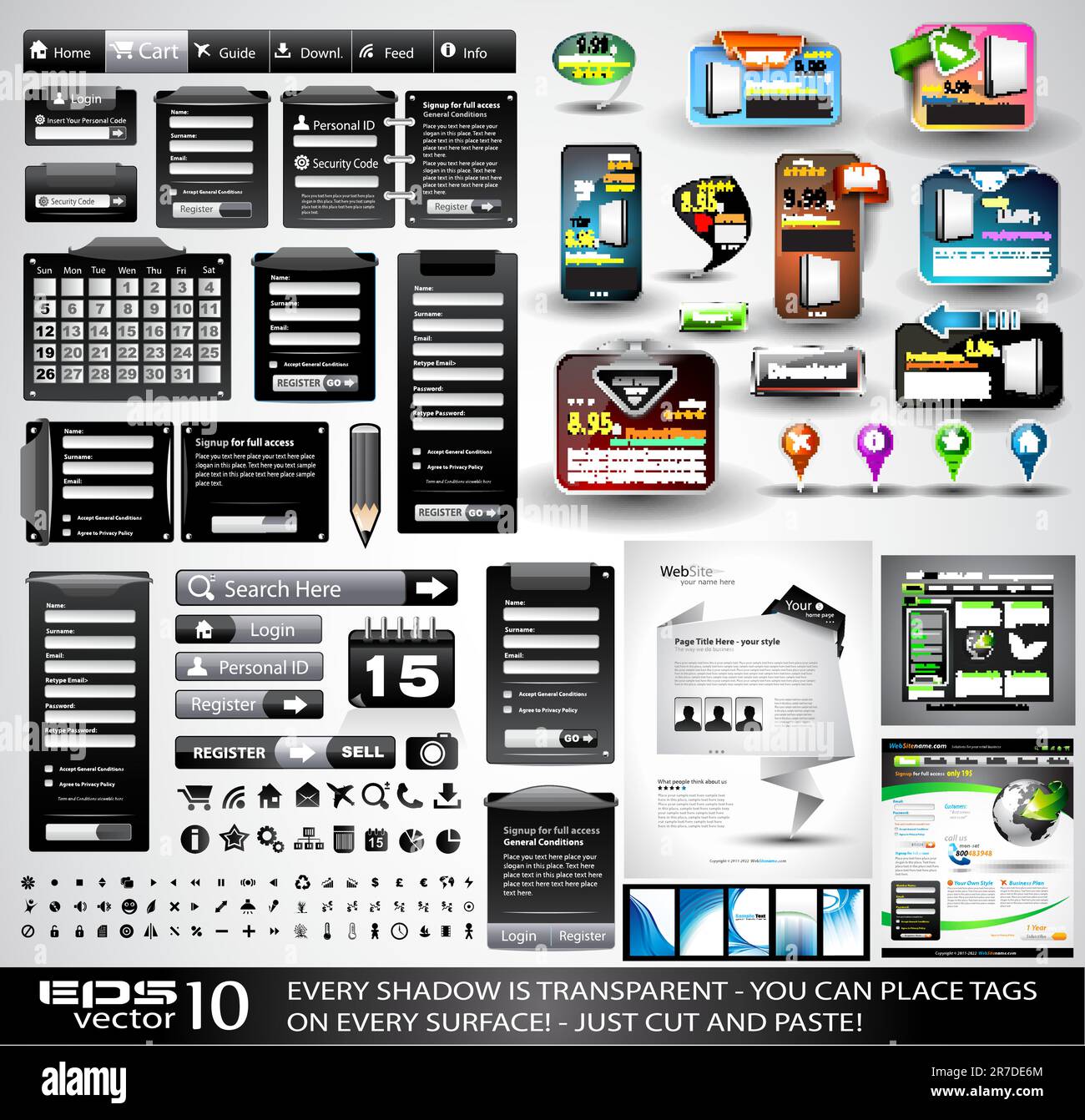 Web Stuff black Extreme Collection: 3 Full websites,hundreds of icons ...