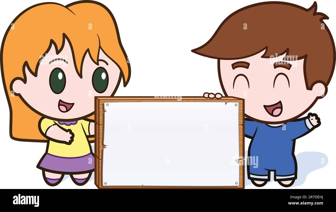 Happy child holding paper Stock Vector Images - Alamy