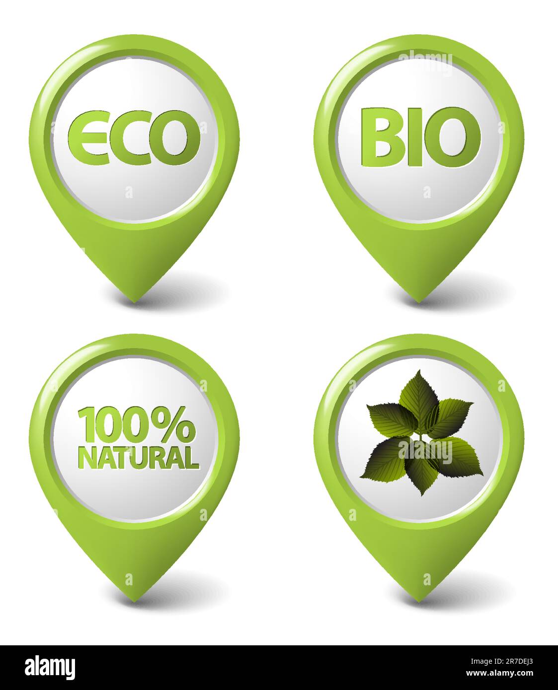 Set of green tags for organic, natural, eco, bio food food Stock Vector ...