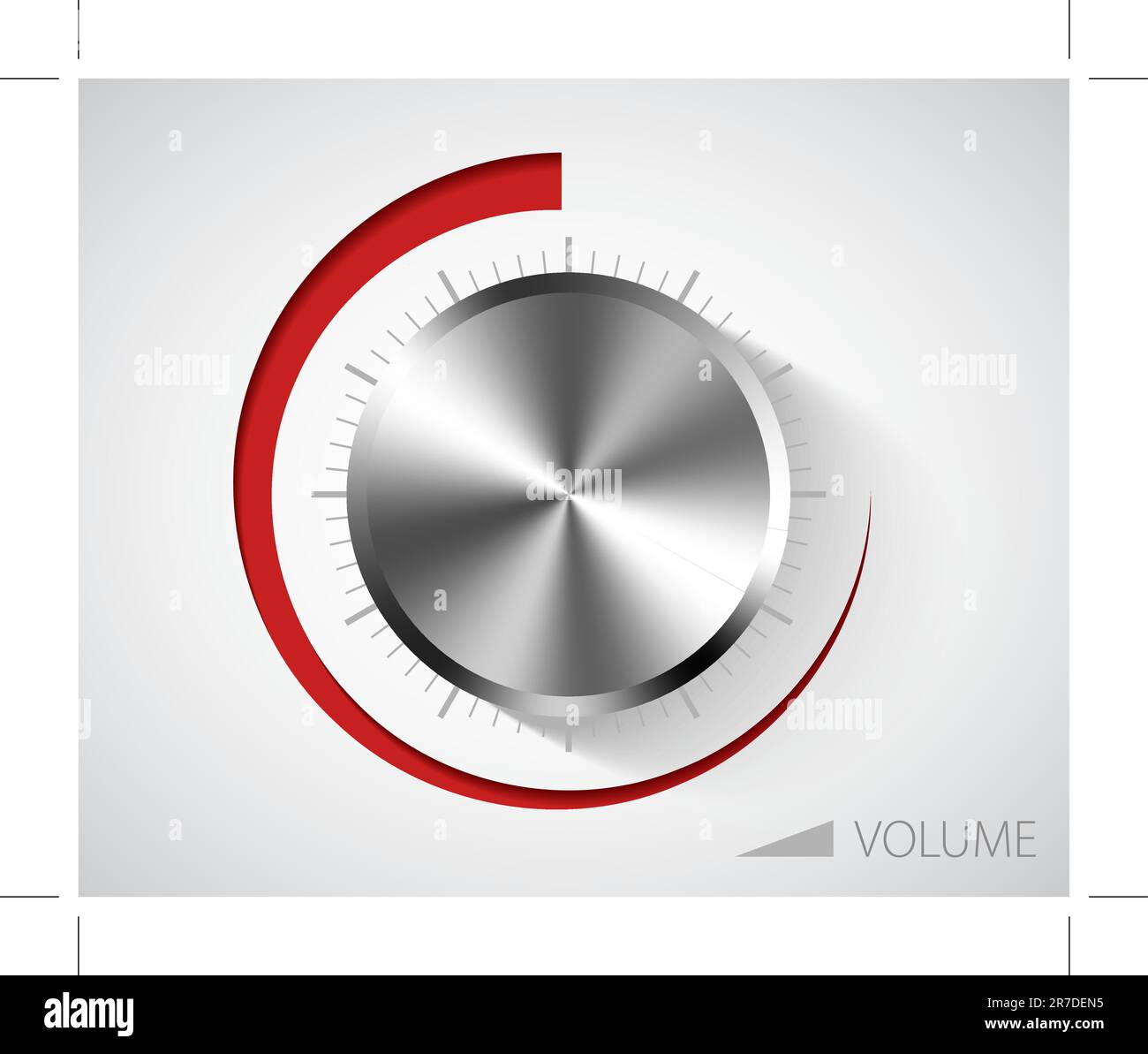Chrome volume knob with scale on white background Stock Vector Image ...