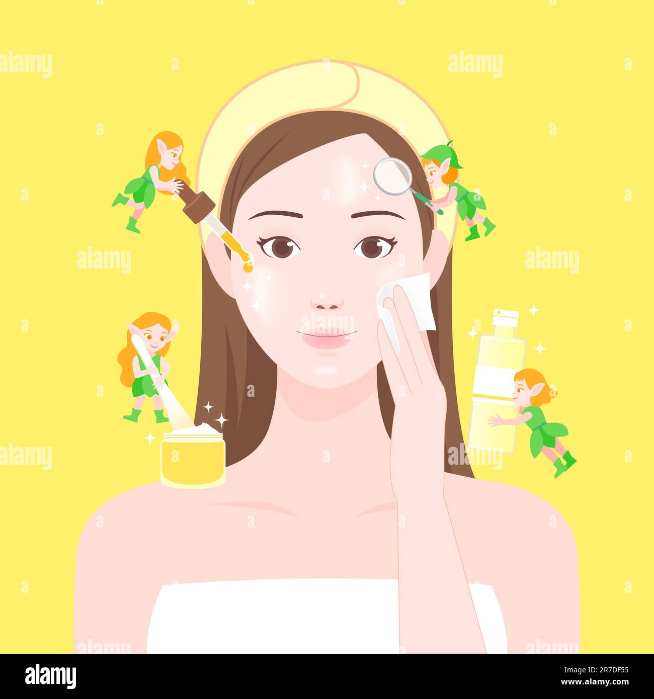 fairy skin care concept, woman, moisturizing Stock Photo - Alamy