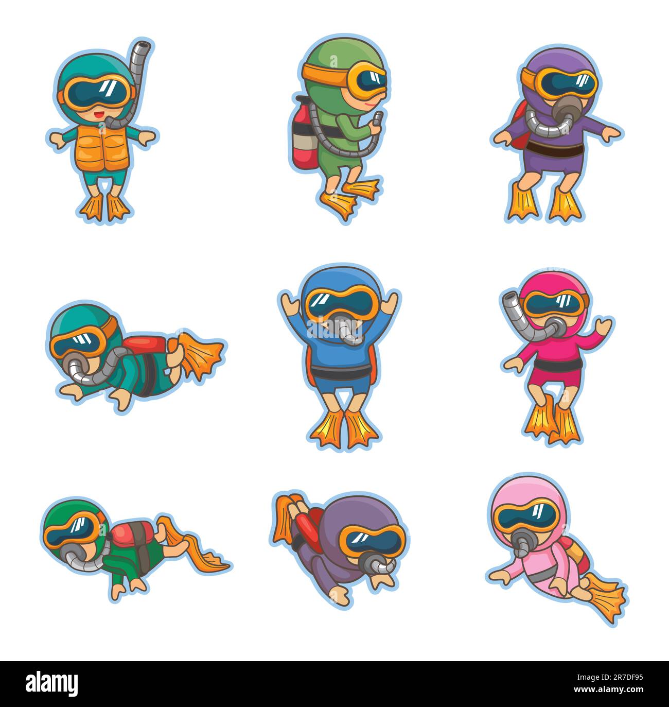 Deep diver cartoon character hi-res stock photography and images - Alamy