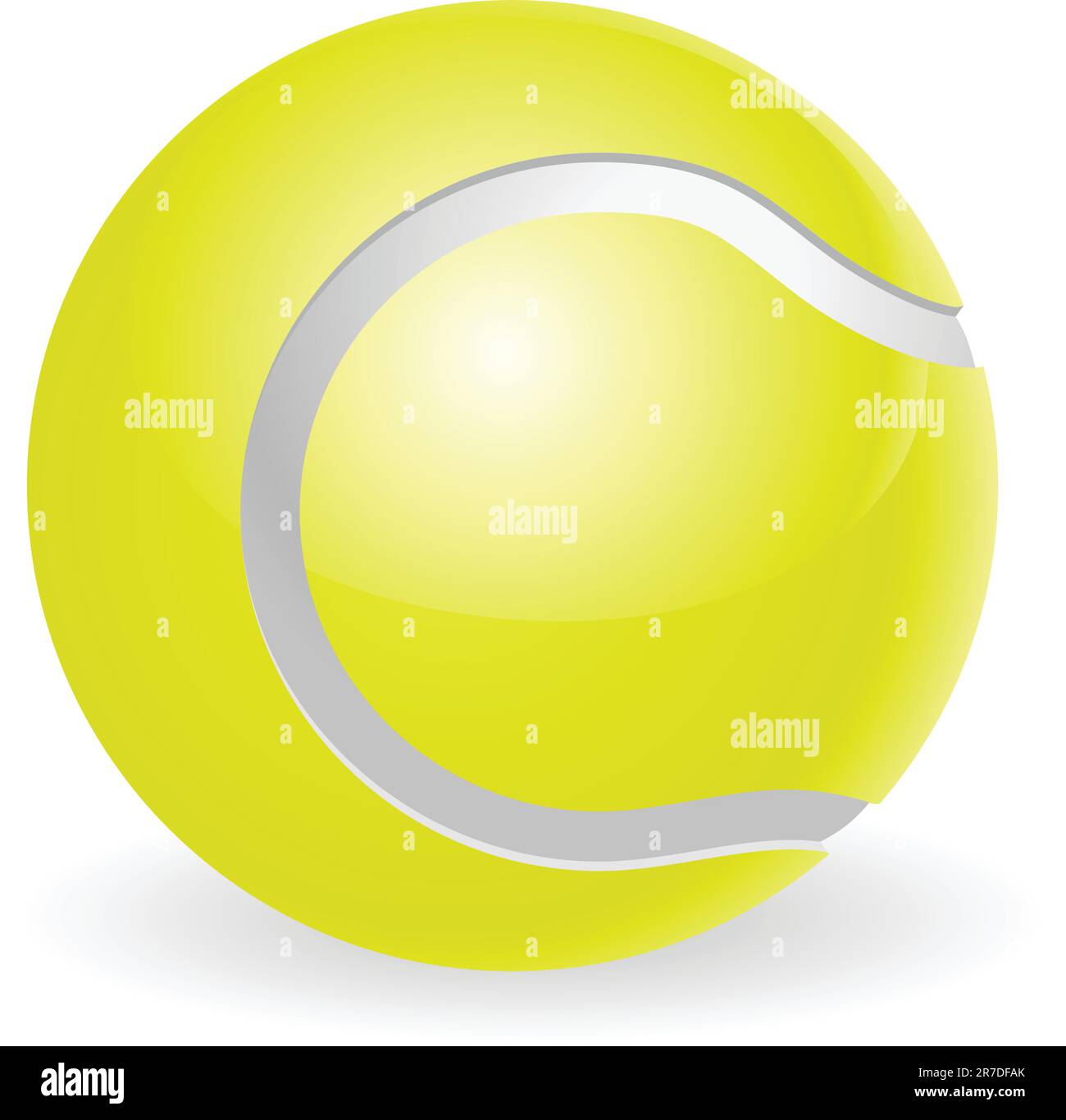 An illustration of a traditional yellow tennis ball Stock Vector Image ...