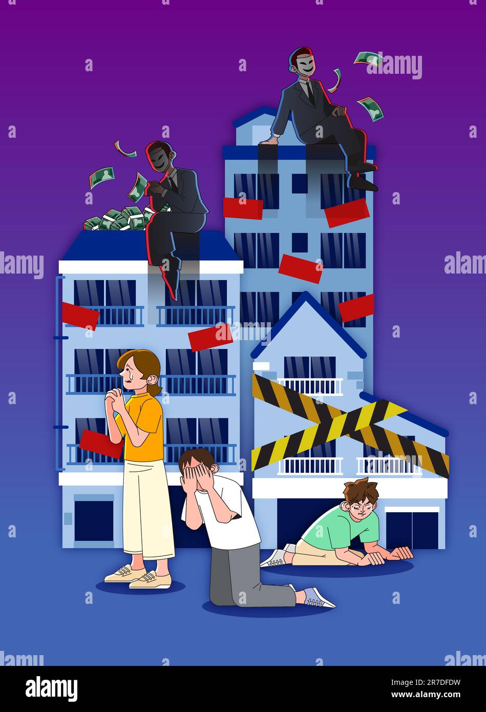 rental scamp concept illustration, housing fraud Stock Photo - Alamy