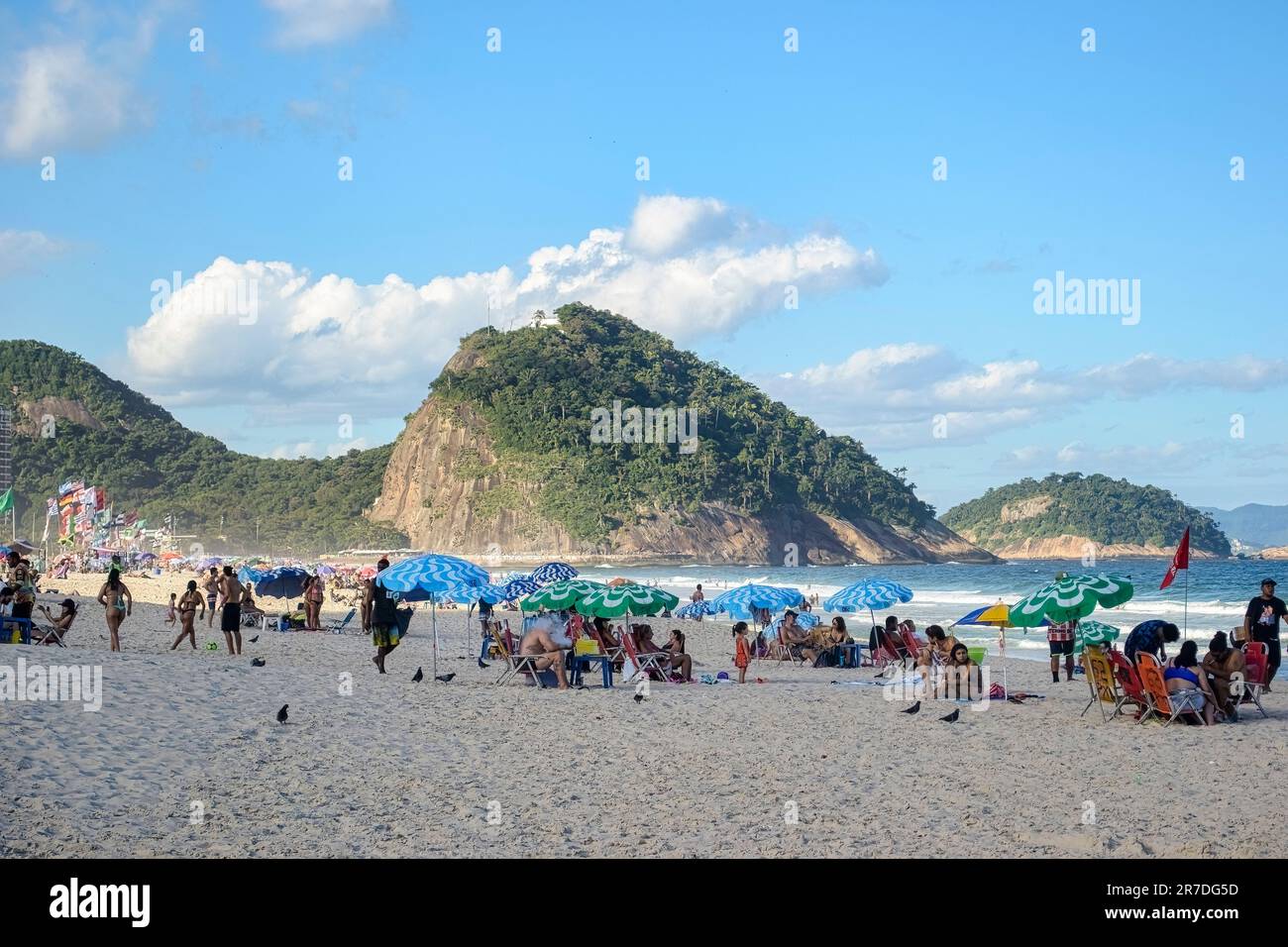 Rio de Janeiro, Brazil - May 25, 2023: Groups of people gather on ...