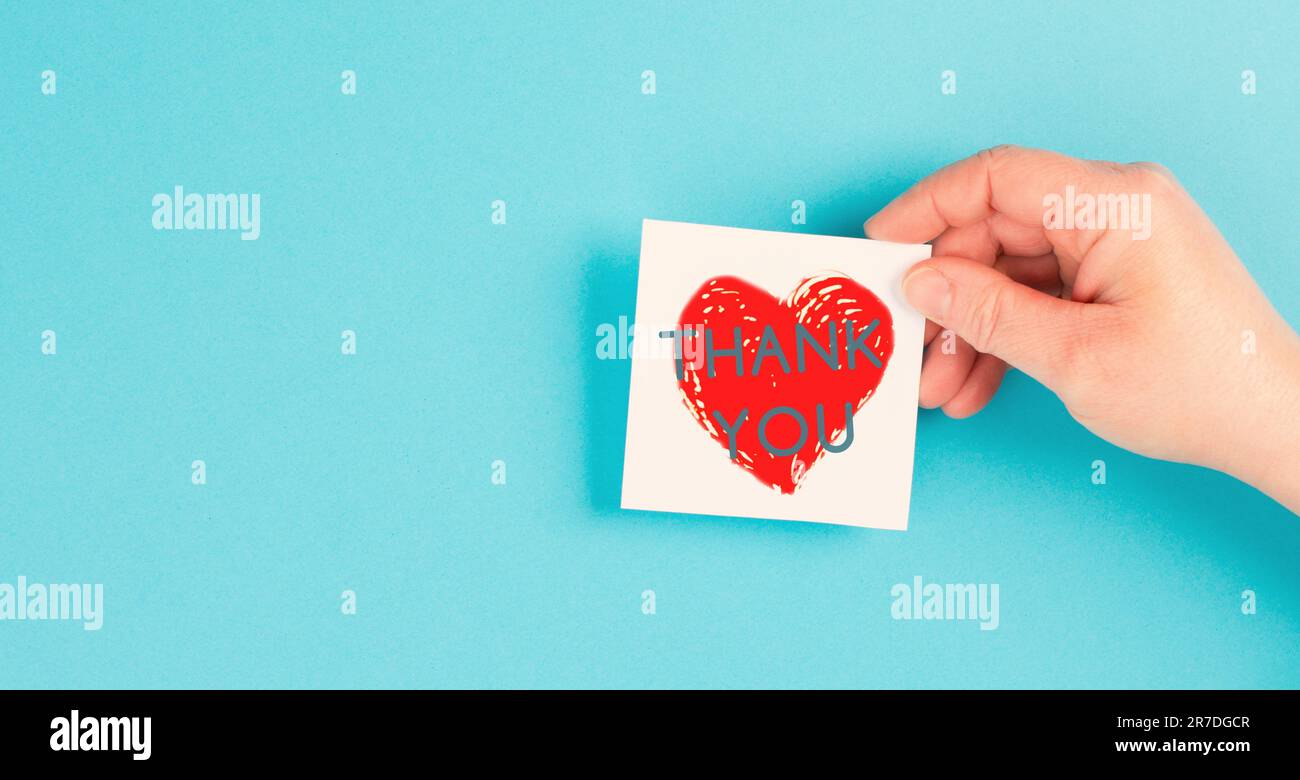 Thank you is standing on the heart, being thankful, support, help and ...