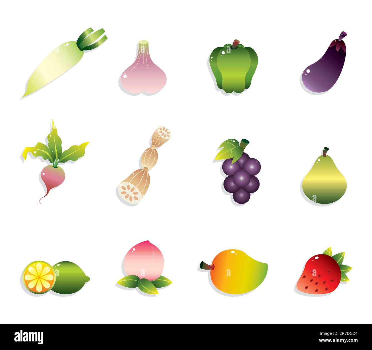 Cartoon illustration fruits group food Stock Vector Images - Alamy