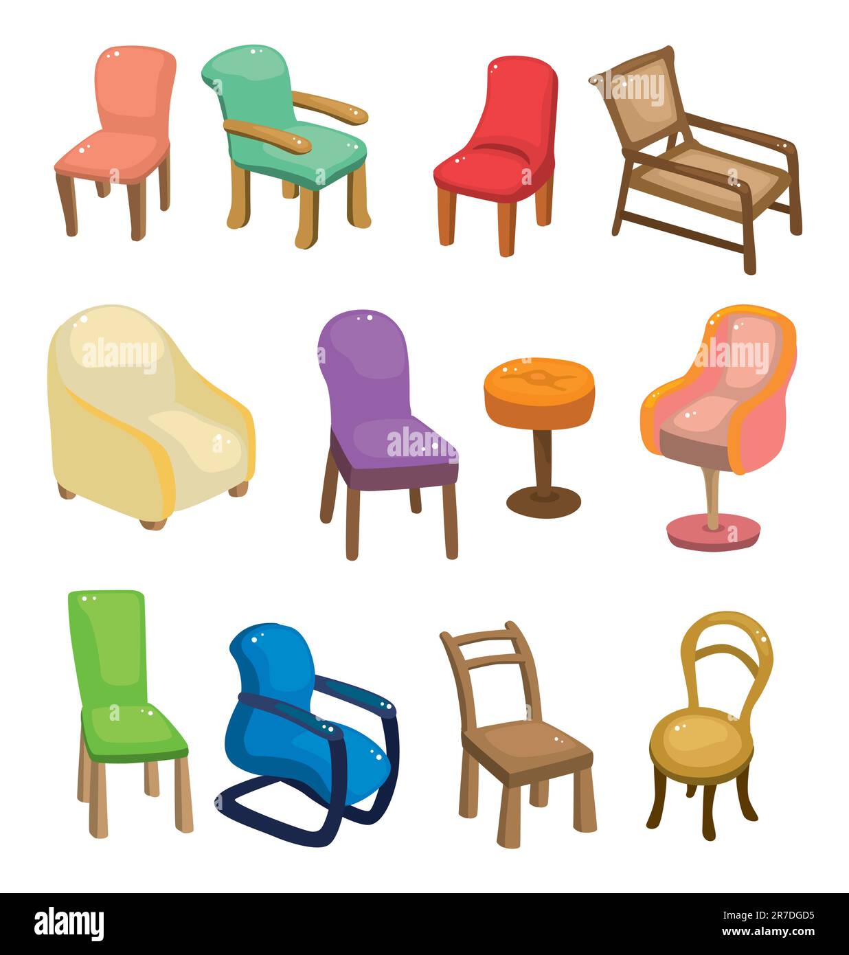 cartoon chair furniture icon set Stock Vector Image & Art - Alamy