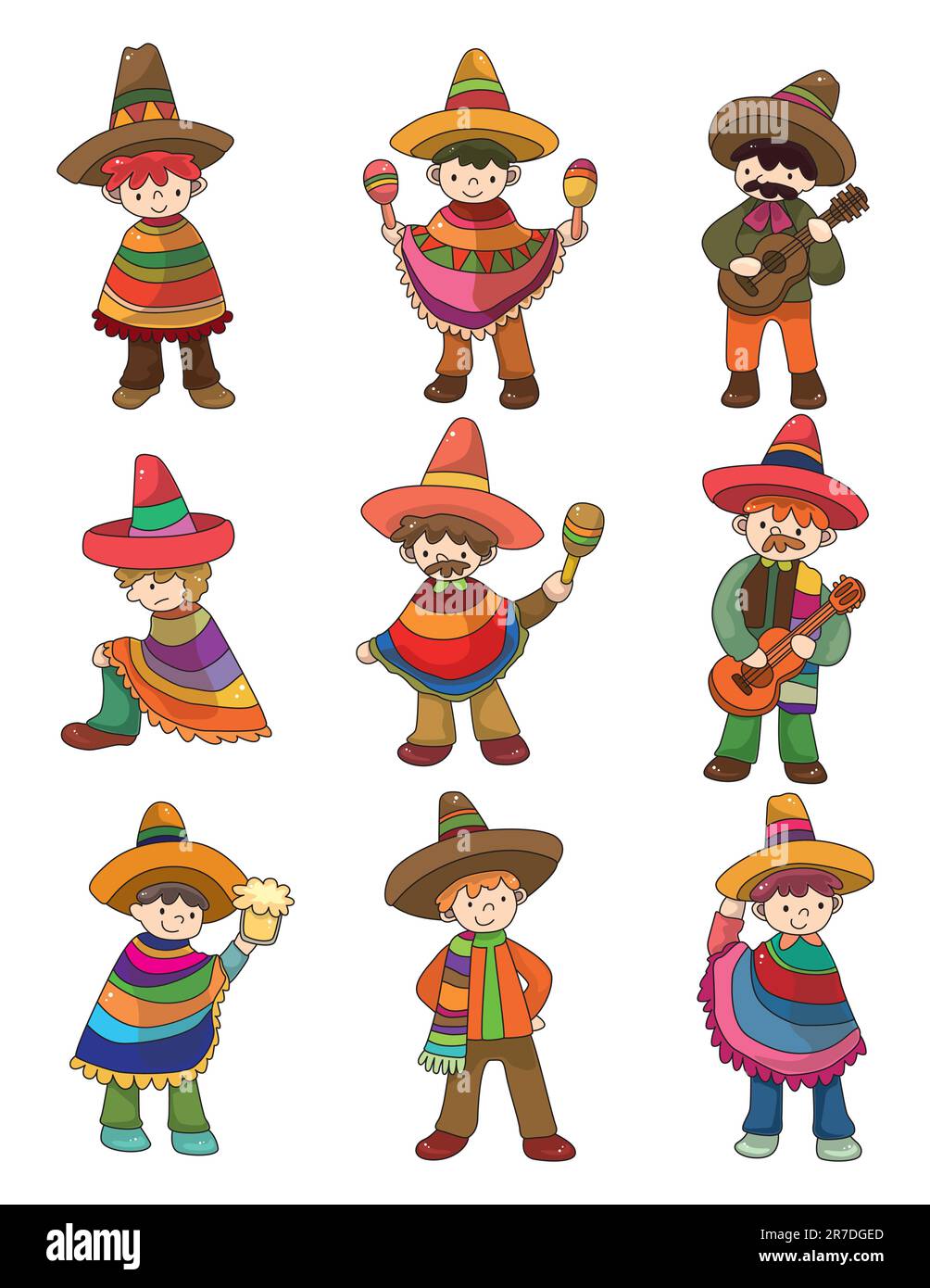 cartoon Mexican people icon set Stock Vector Image & Art - Alamy