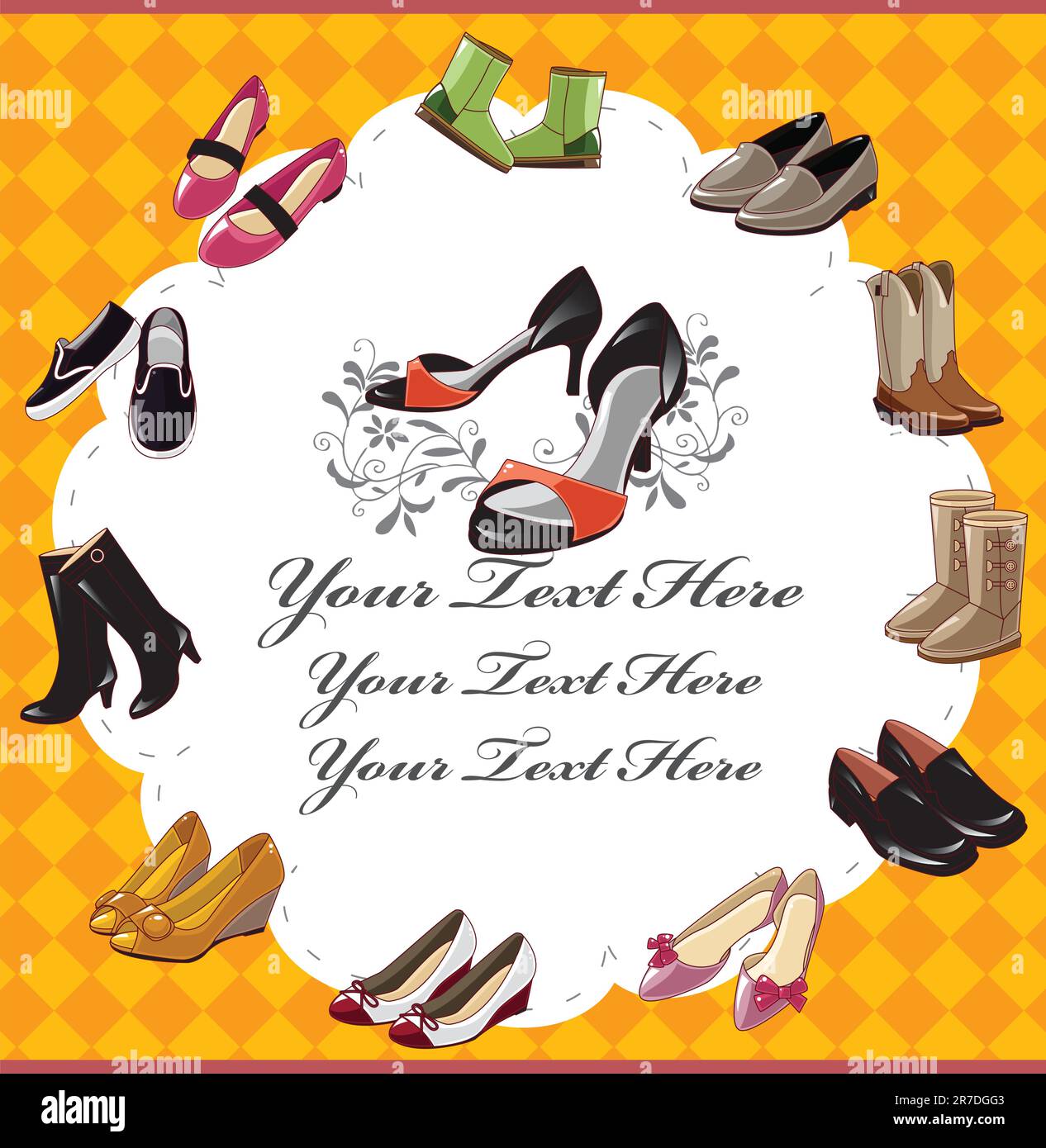 fashion shoe card Stock Vector Image & Art - Alamy