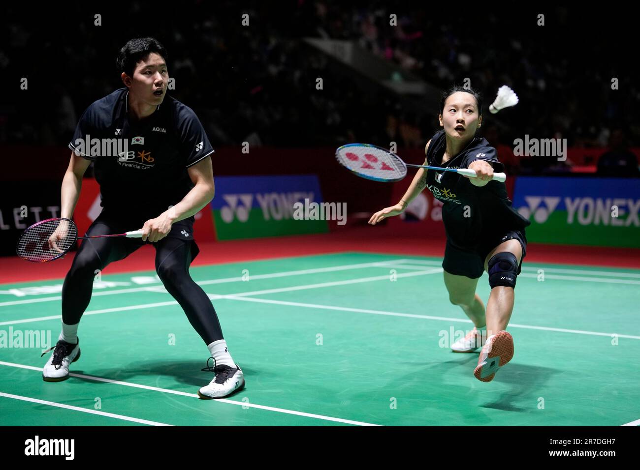 South Korea's Seo Sung-jae, left, and Chae Yu-jung play against ...