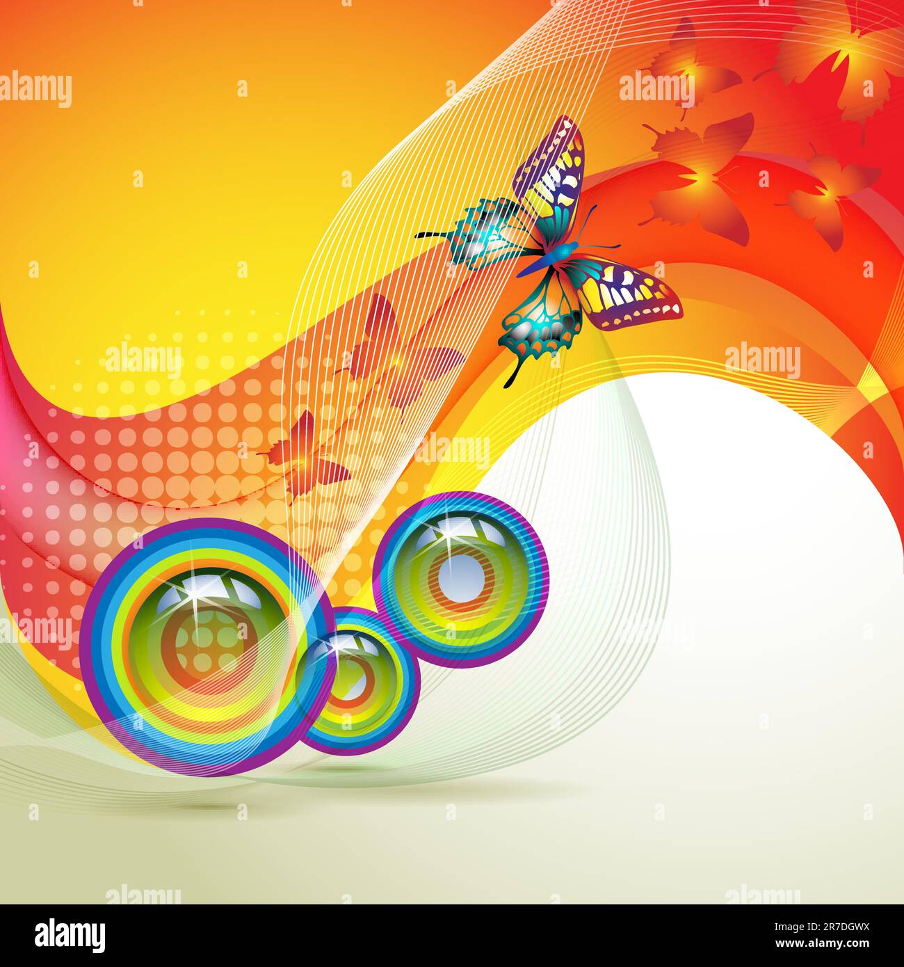 Colorful background with butterfly Stock Vector Image & Art - Alamy