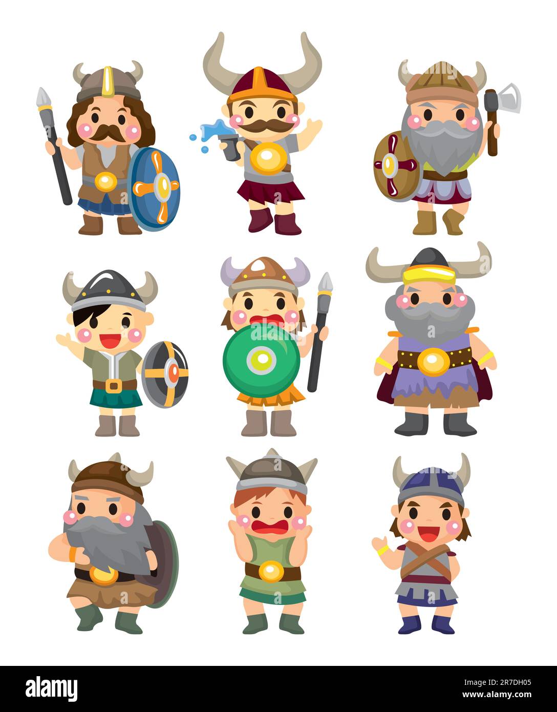 Medieval shield set cartoon Cut Out Stock Images & Pictures - Alamy