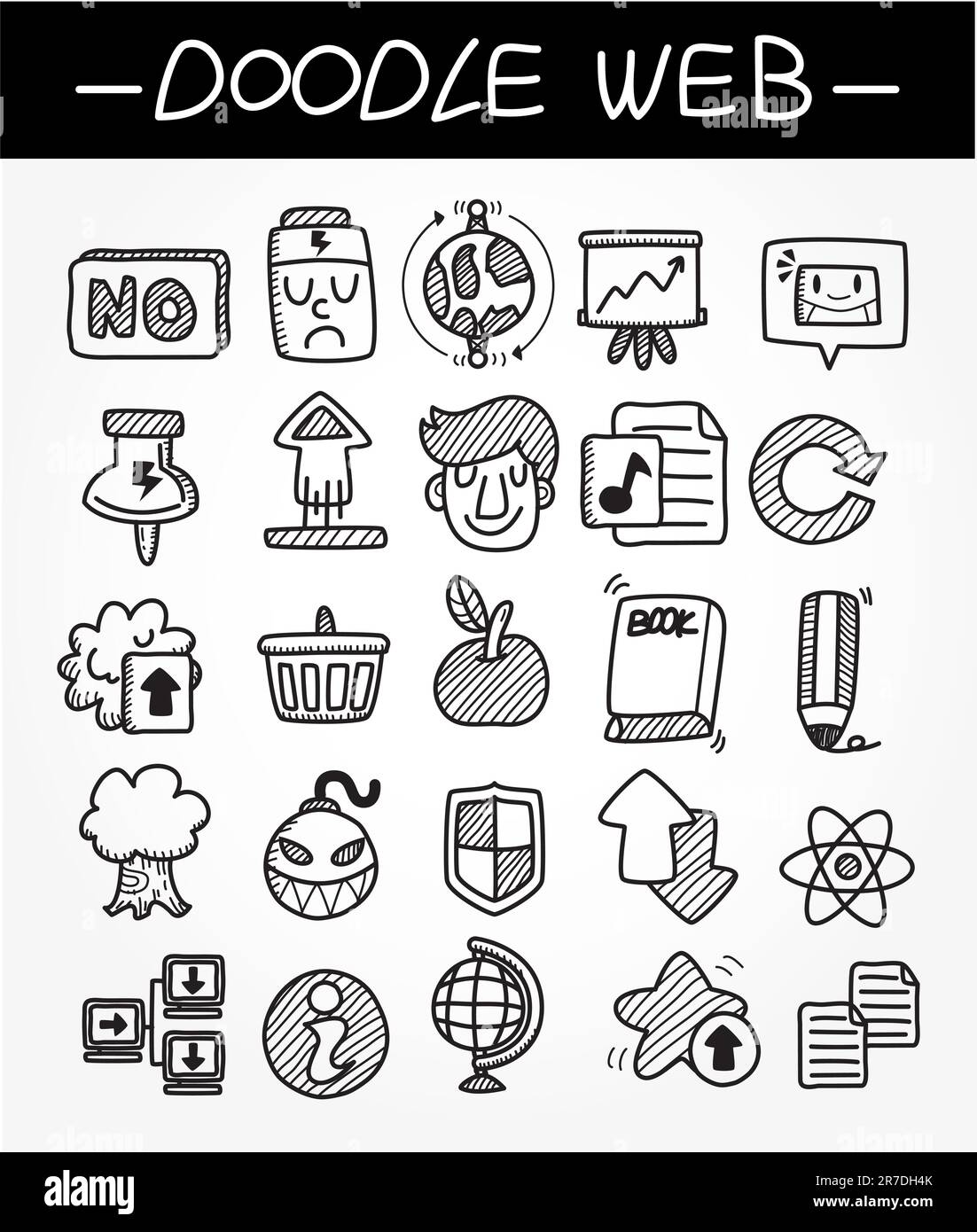 web doodle icon set Stock Vector Image & Art - Alamy