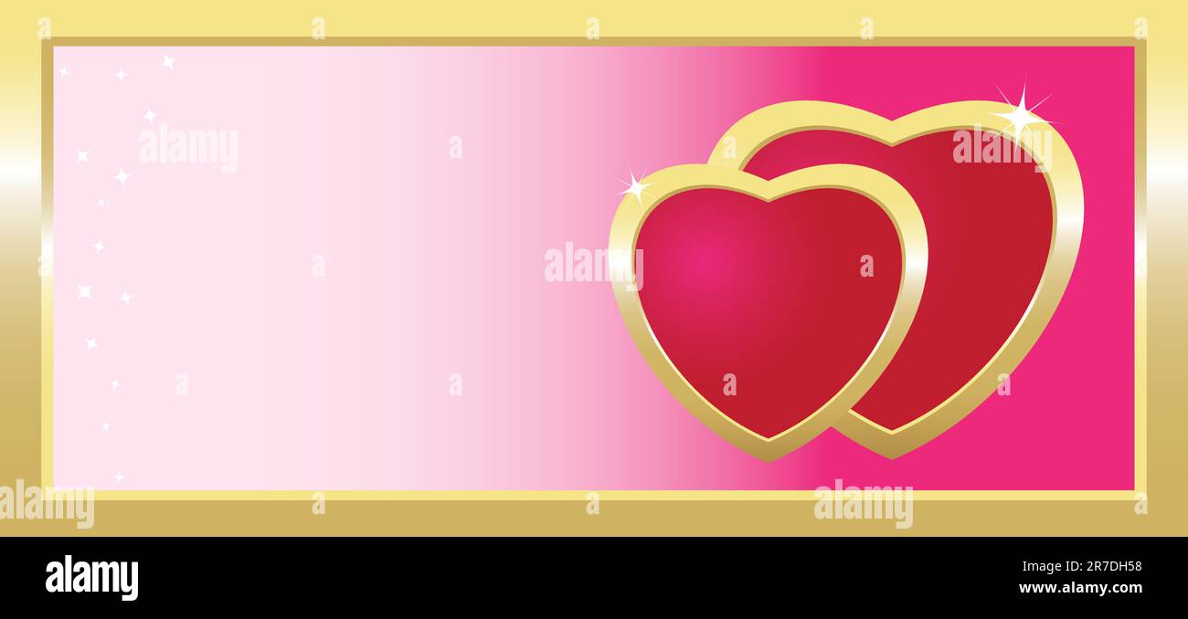 Couple of hearts, banner, vector illustration Stock Vector Image & Art ...