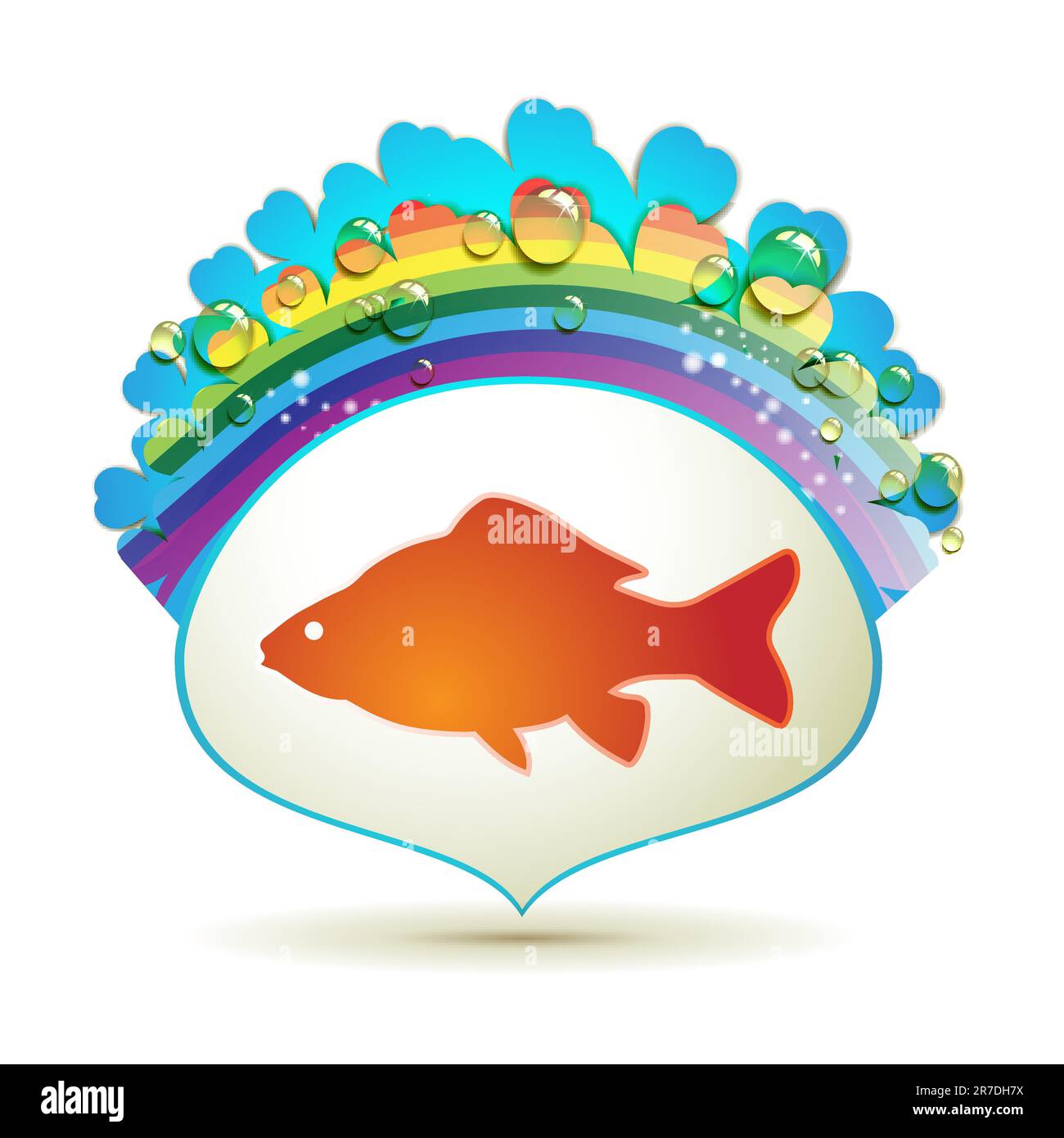 Label with fish isolated on white background Stock Vector Image & Art ...