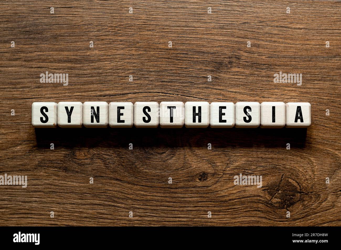 Synesthesia - word concept on building blocks, text, letters Stock ...