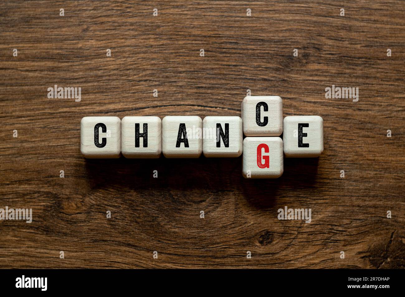 Chance change - word concept on building blocks, text, letters Stock ...