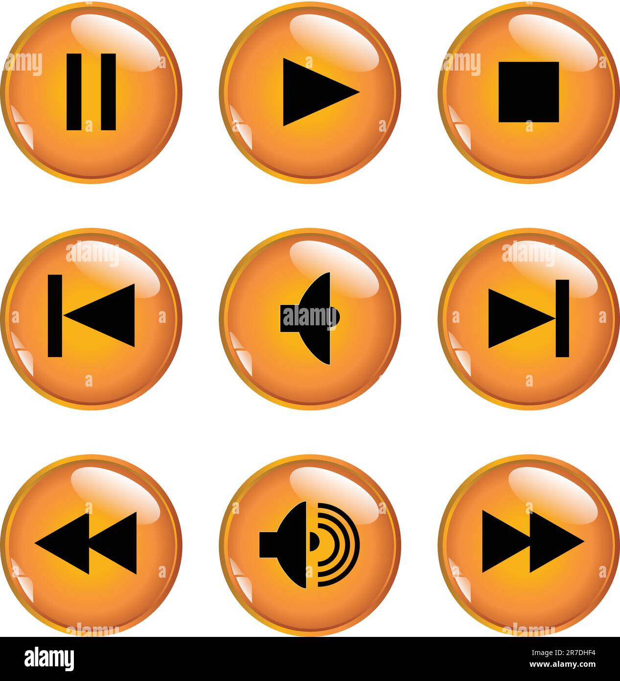 illustration of multimedia button - vector Stock Vector Image & Art - Alamy