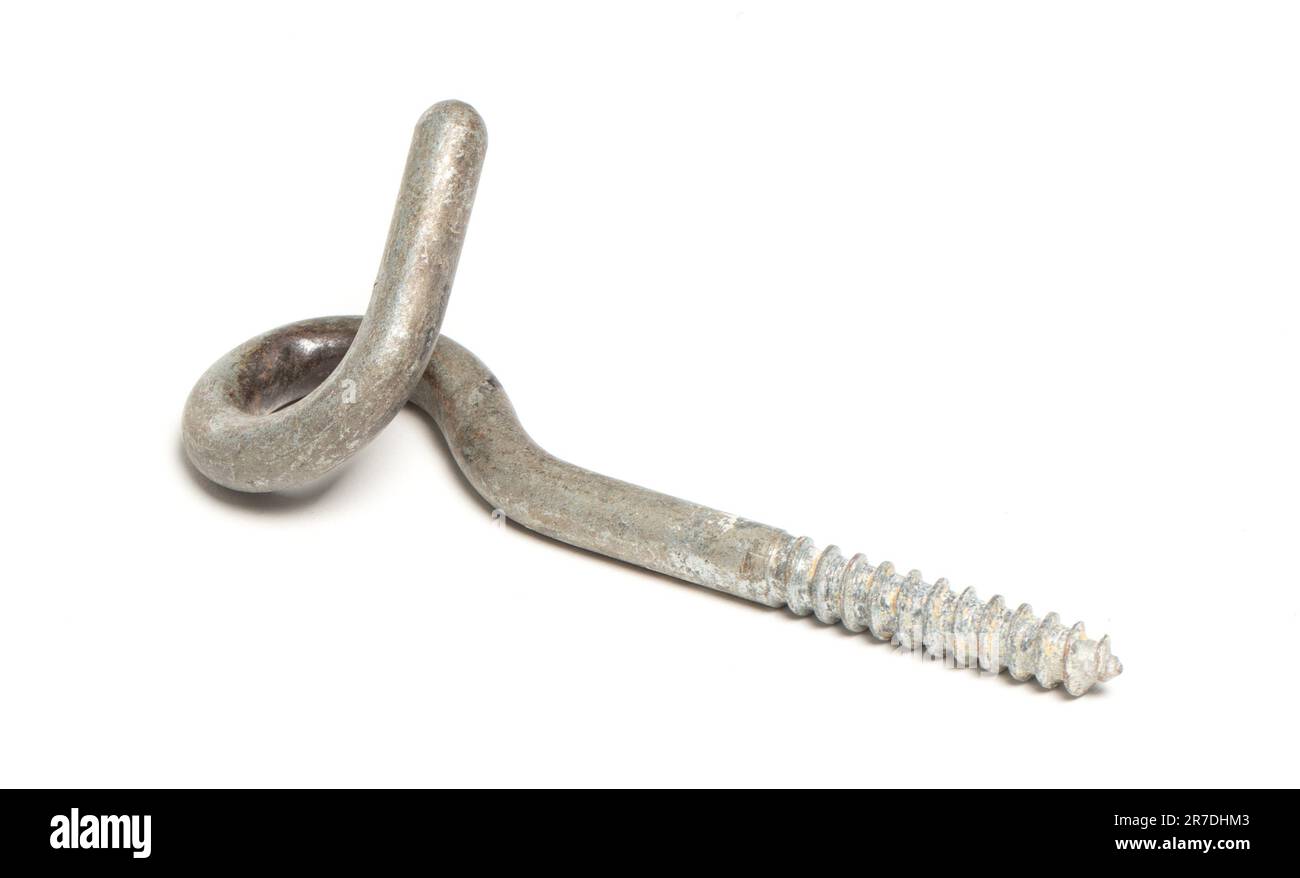 Hook for hanging something in the ceiling, close-up, isolated Stock ...