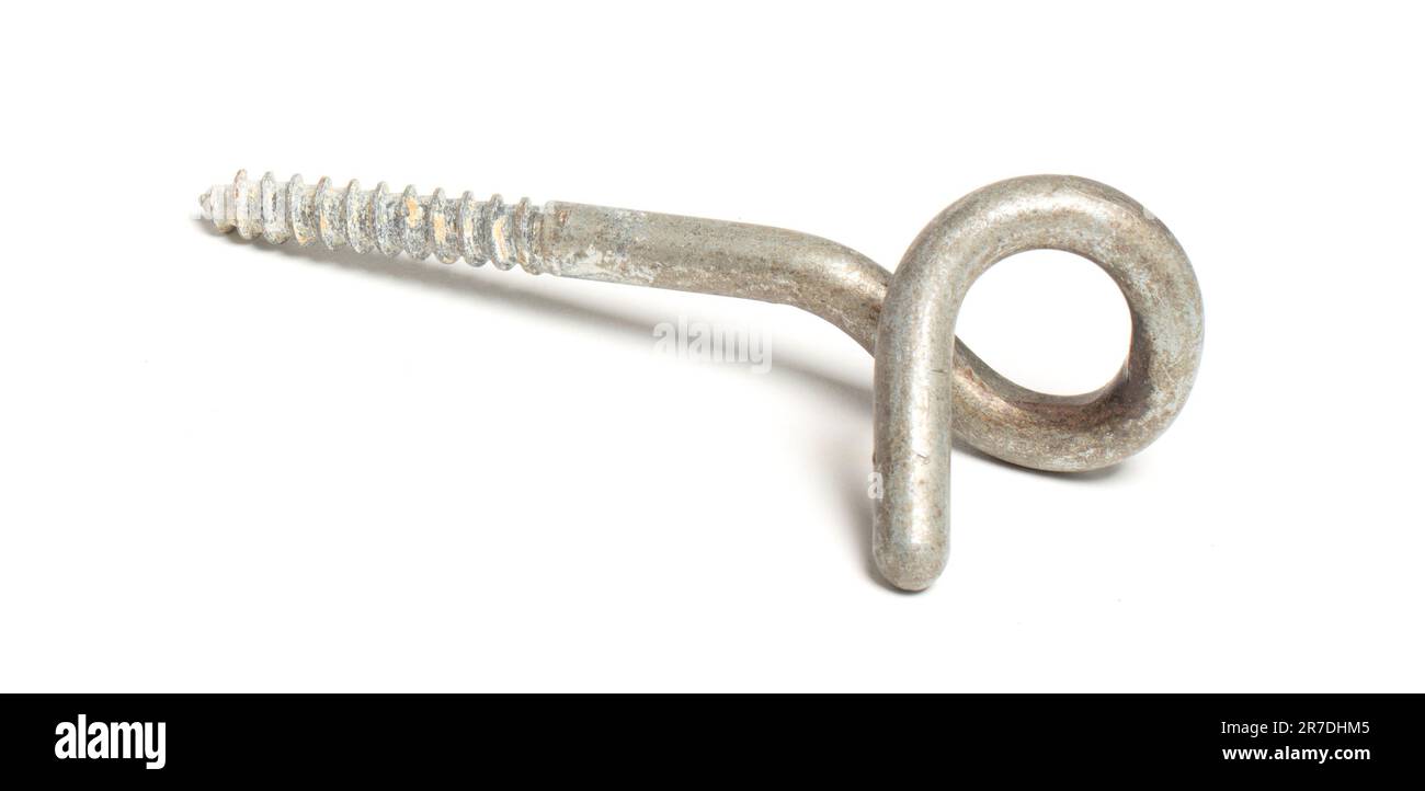 Hook for hanging something in the ceiling, close-up, isolated Stock ...