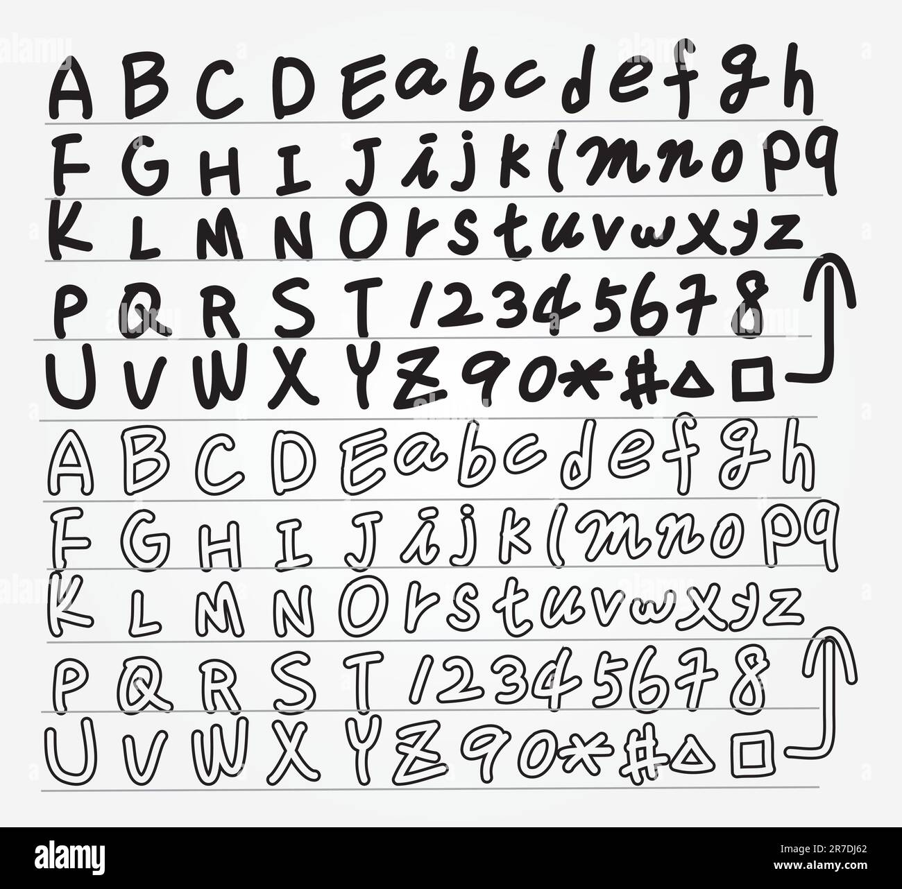 hand draw letters element Stock Vector Image & Art - Alamy