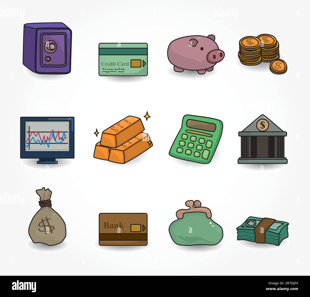 cartoon Finance & Money Icon set Stock Vector Image & Art - Alamy
