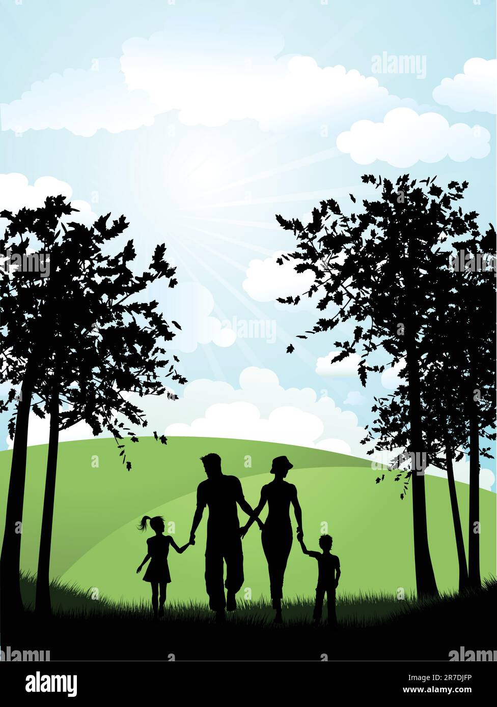 Child in the country Stock Vector Images - Alamy