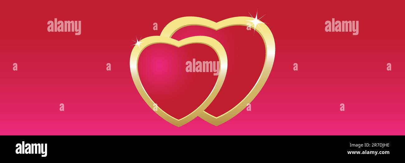 Couple of hearts, banner, vector illustration Stock Vector Image & Art ...