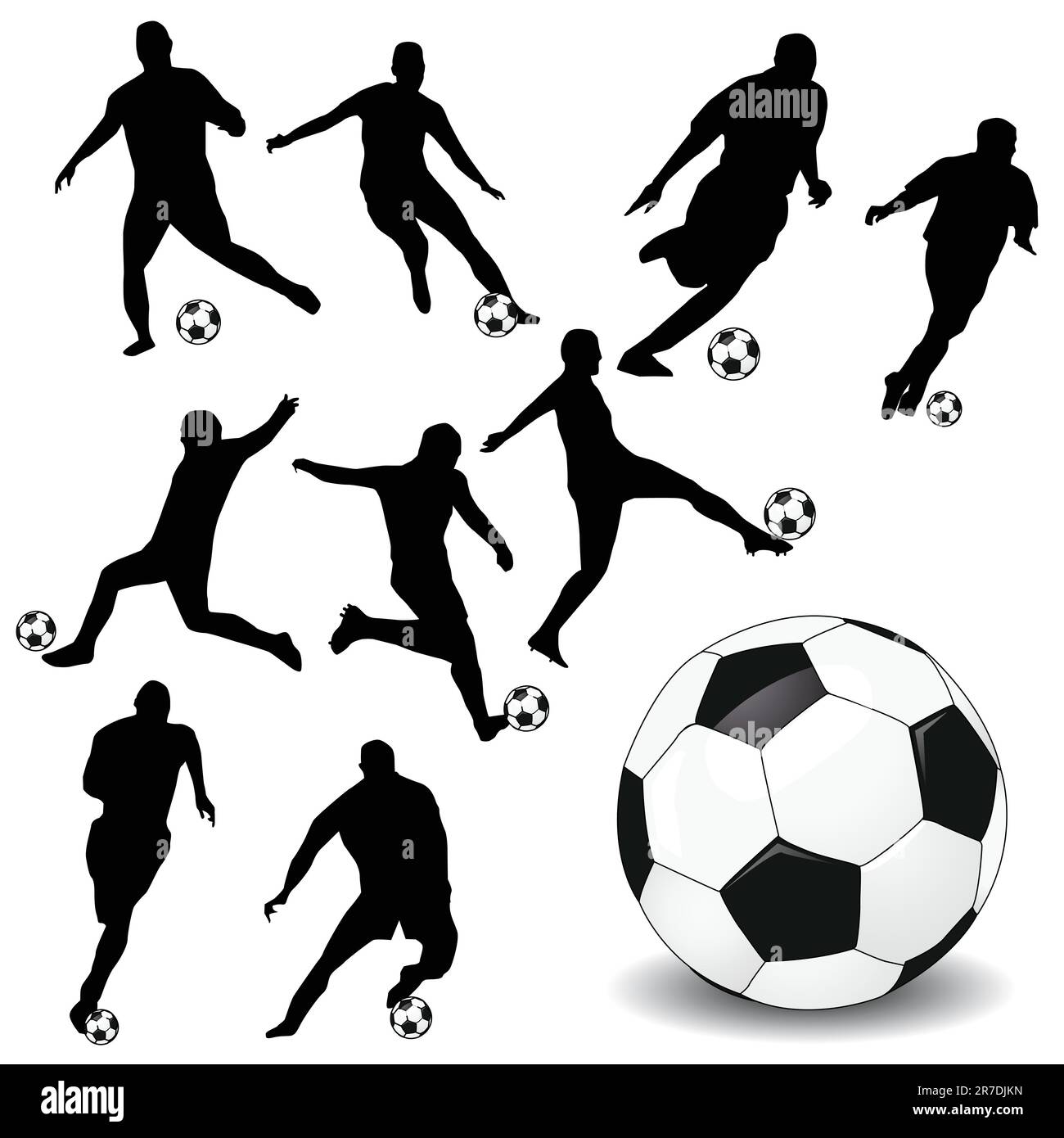 Soccer players silhouette Stock Vector Images - Alamy