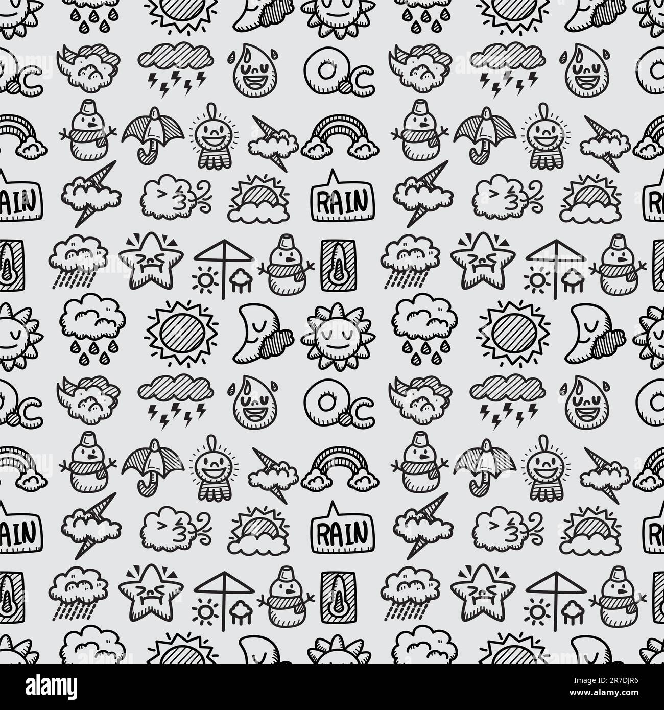 hand draw weather seamless pattern Stock Vector Image & Art - Alamy